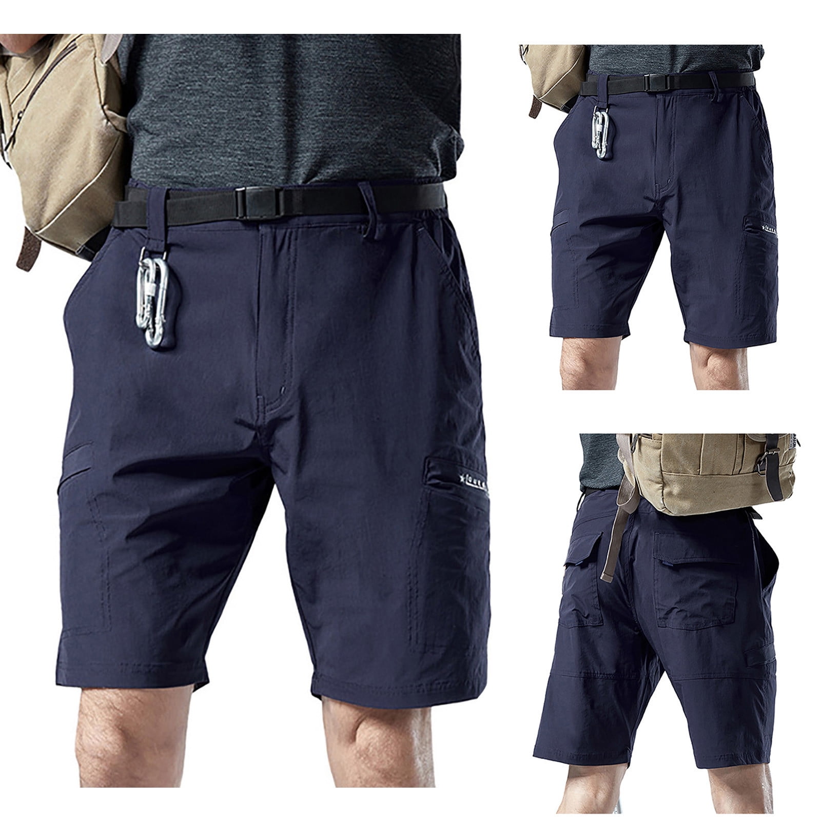 Teissuly Men's Multi-pocket Quick-drying Shorts Casual Four-way Stretch ...