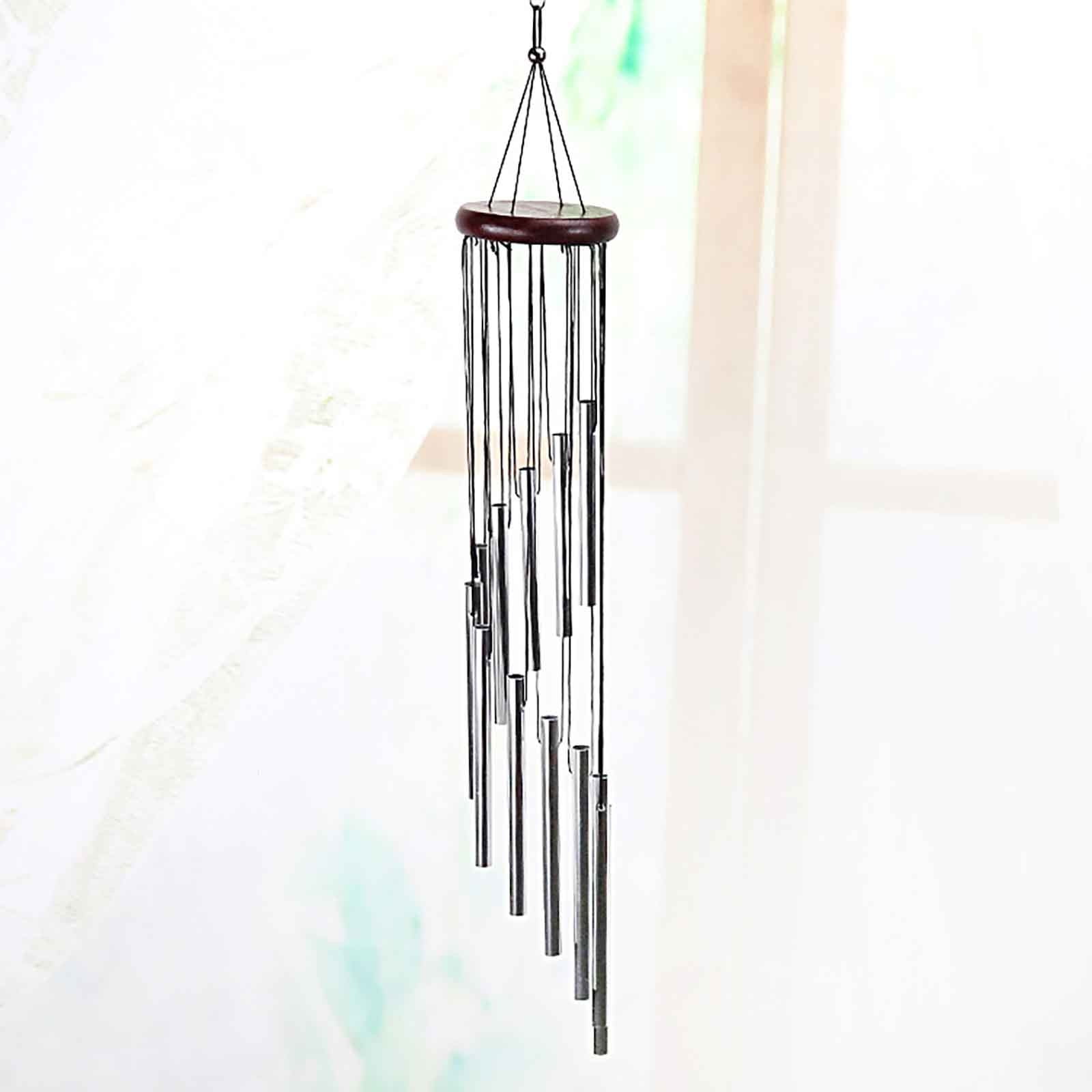Teissuly Metal 12-pipe Wind Chime Balcony Outdoor Courtyard Wall Clock ...