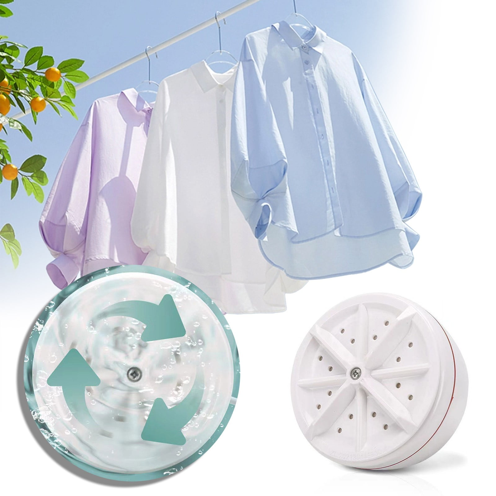 Teissuly Mini Portable Washing Machine With Suction Cups,USB Powered ...
