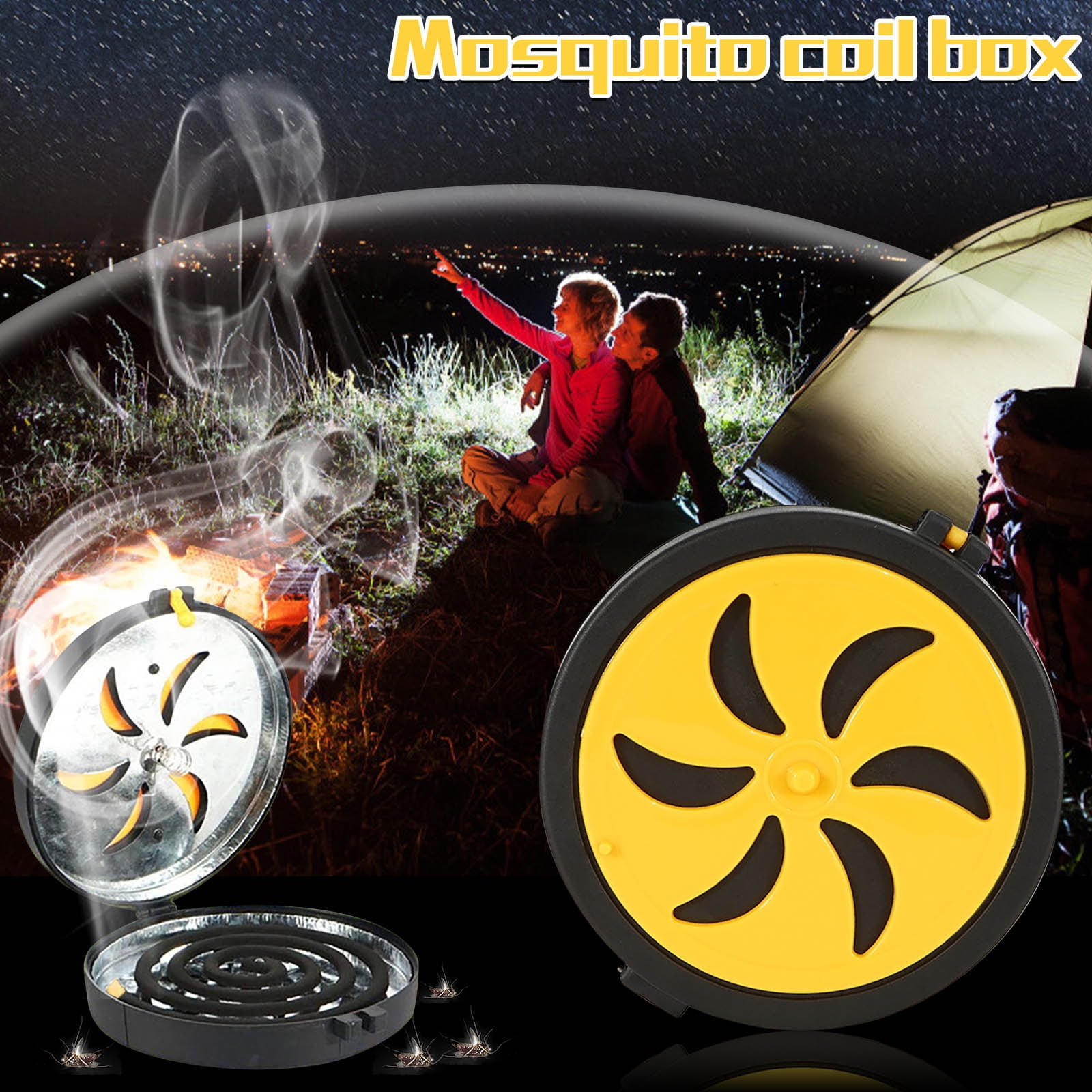 Teissuly Mosquito Coil Box With Lid Can Be Hung On Camping Mosquito ...