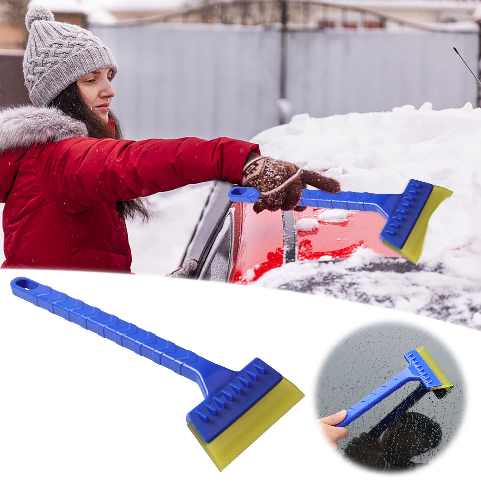 Teissuly Multi-Purpose Car Windscreen Ice Snow Scrapper Long-handled ...