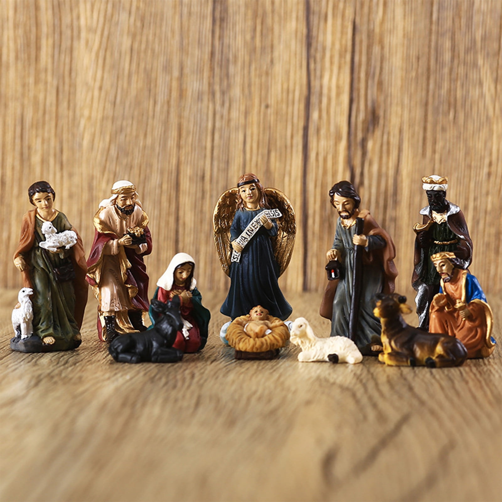 Teissuly Nativity Set for Christmas Indoor, Real Nativity Scene ...