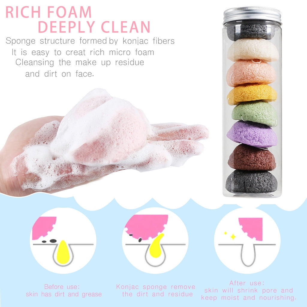 Teissuly Natural Fiber Wash Clean Sponge Puff Cleansing Face Washing ...