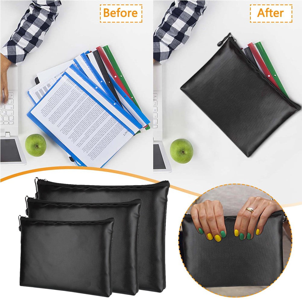 Teissuly Office Supplies Fireproof Document Bag Briefcase Invoice ...