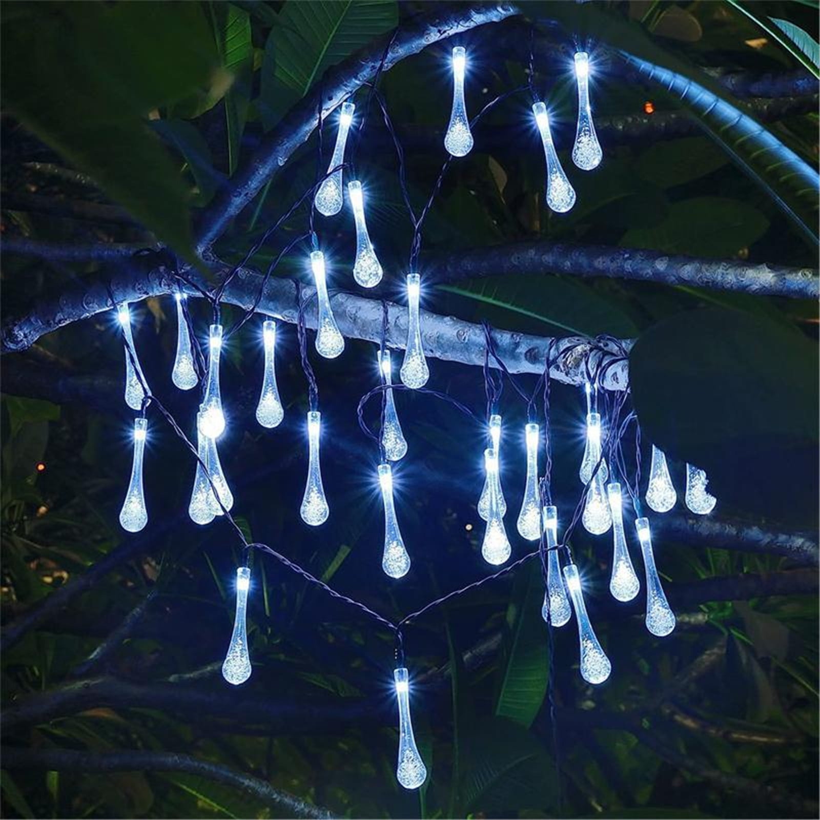 Teissuly Outdoor Garden Party 20 LED Teardrop Powered String Lights ...