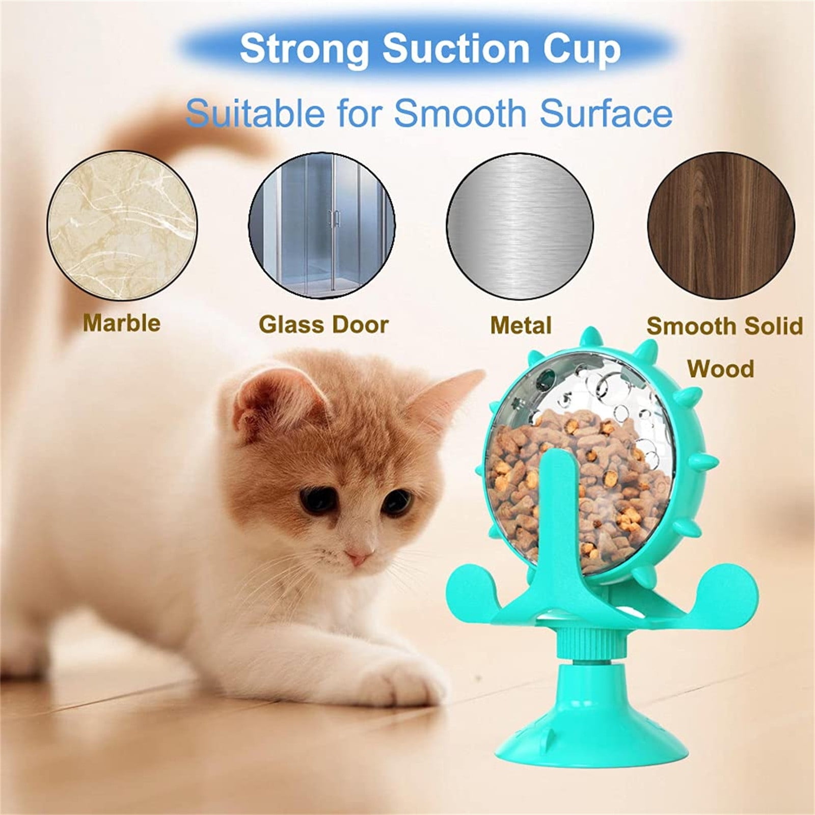 Teissuly Pet Toys Slow Feeder Toy with Powerful Suction Cup 360 Degree ...
