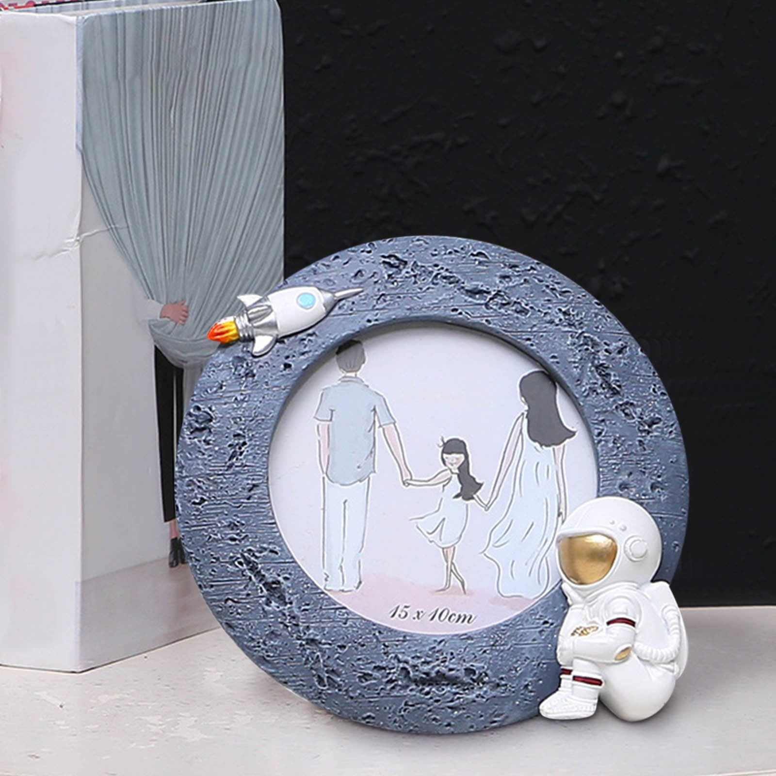 Teissuly Picture Frame With Astronaut Figurine Table Photo Holder With ...