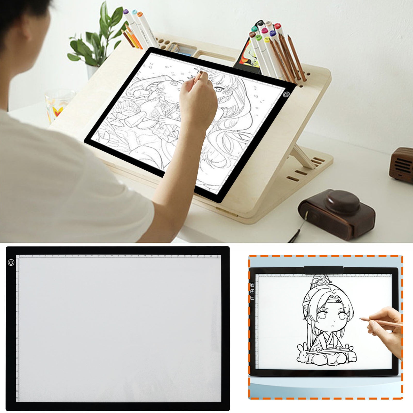Teissuly Portable A4 Tracing LED Copy Board Light Box Slim Light Pad ...
