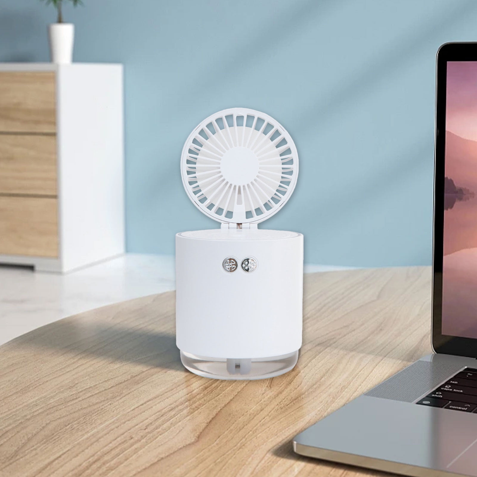 Teissuly Portable Electric Fan Rechargeable Water C-ooling Ecologically ...