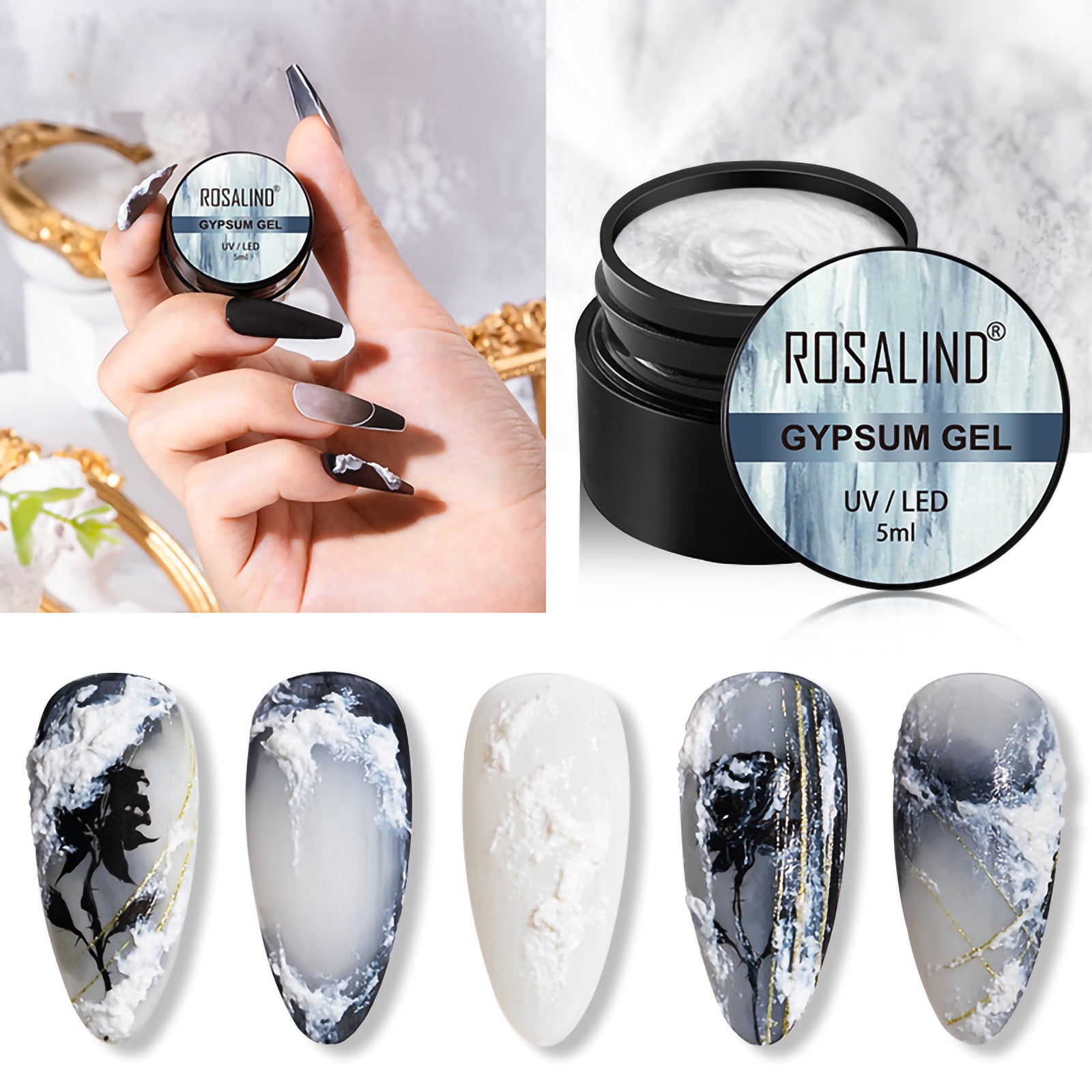 Teissuly ROSALIND 5ML White Gypsum Gel Polish Create Unique Styles ...