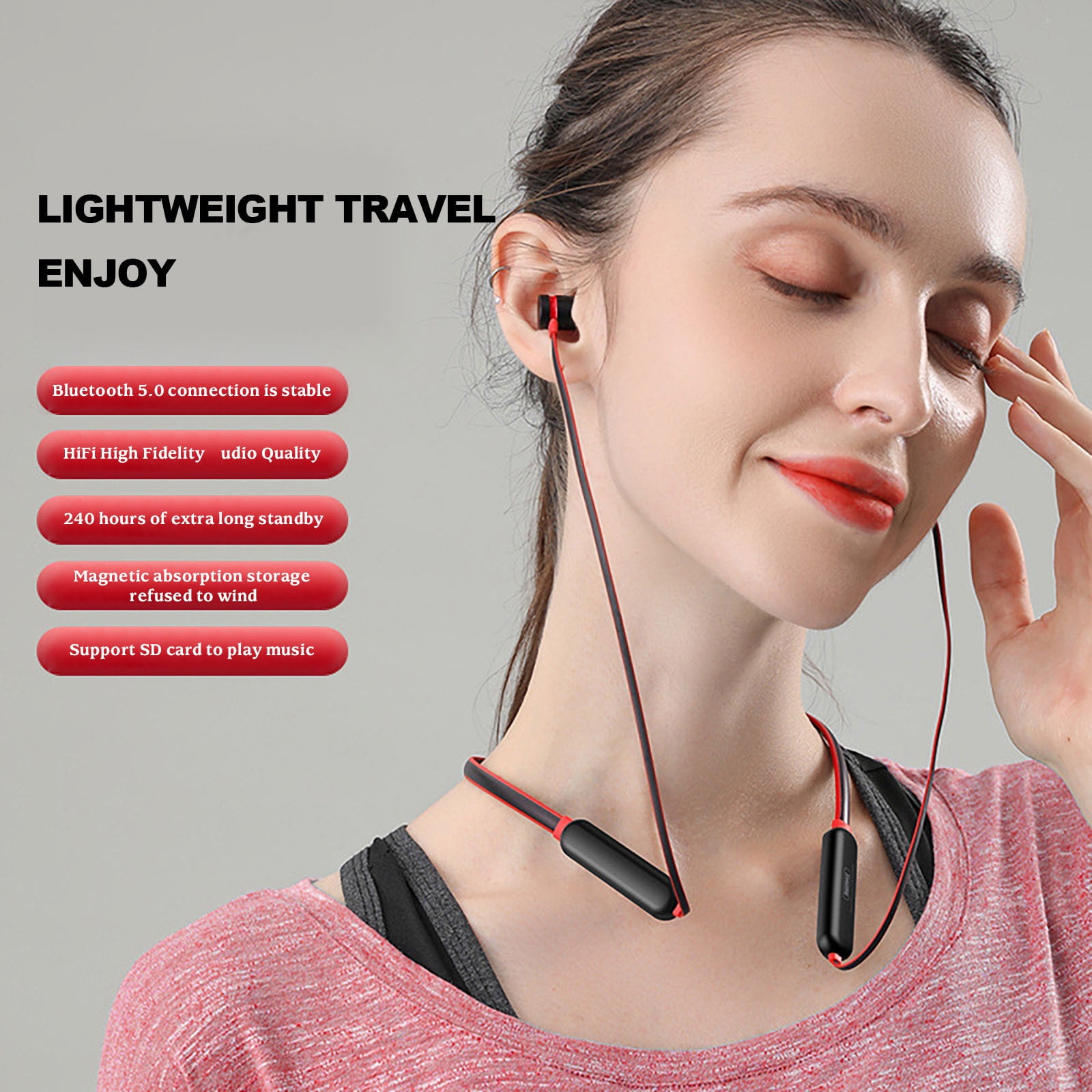 Teissuly RX-S100 Wireless Remote Bluetooth Headset Supports Card To ...