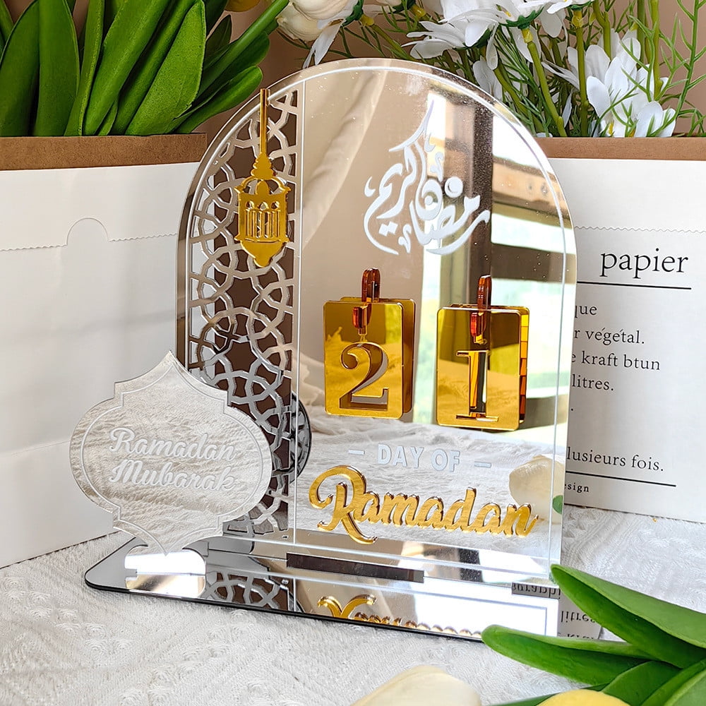 Teissuly Ramadan Advent Calendar Acrylic Countdown Calendar Decoration ...