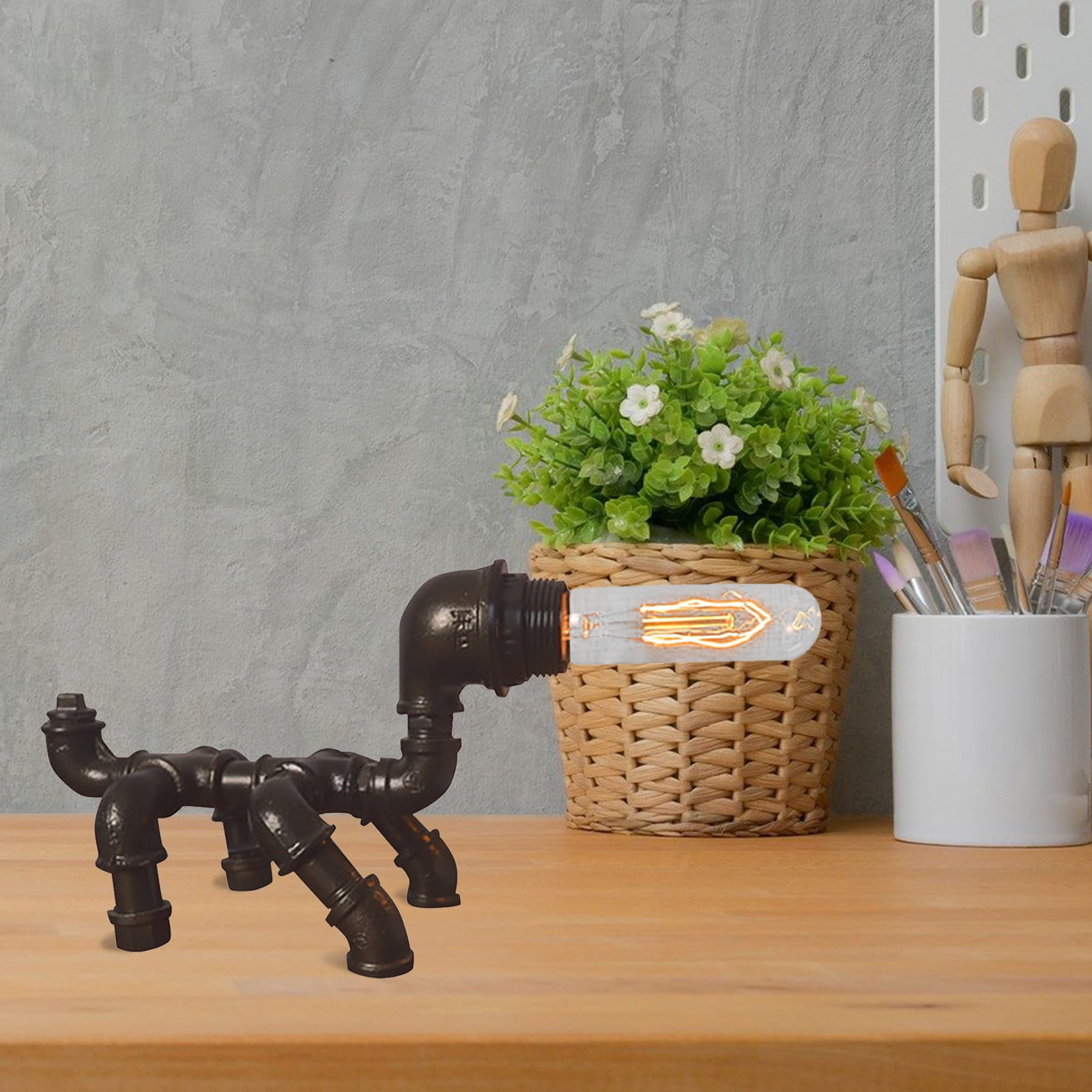 Teissuly Retro Table Lamp Industrial Steam Punk Lamp, Loft Style Rustic ...