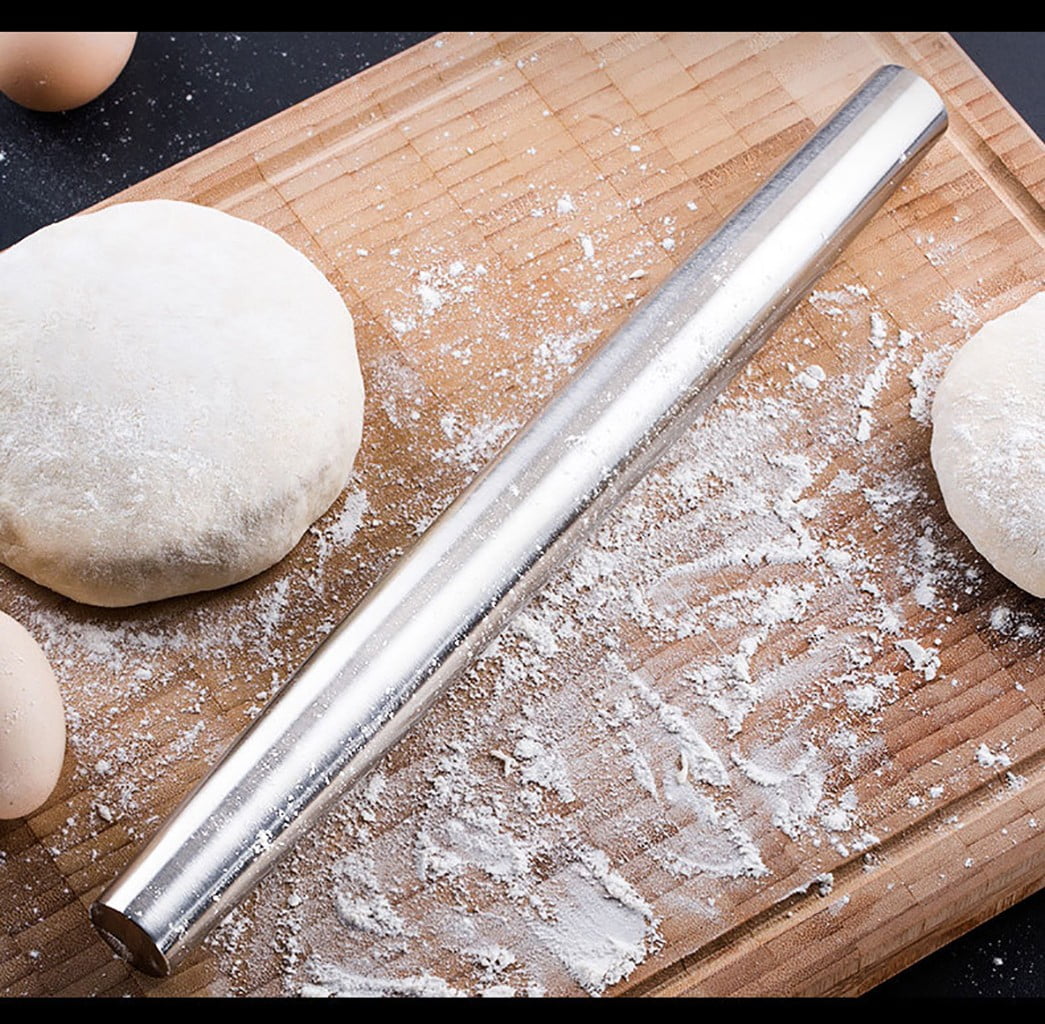 Teissuly Rolling Pin for Baking Stainless Steel Metal Tapered Design ...