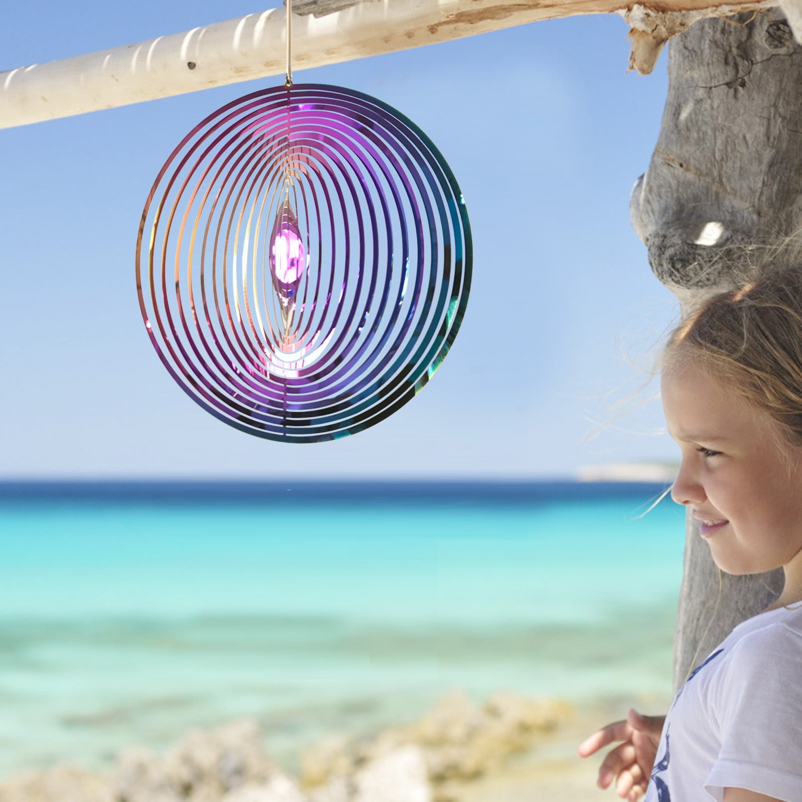 Teissuly Round Stainless Steel Three-dimensional Rotating Indoor And ...