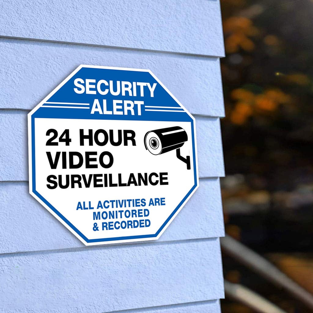 Teissuly SECURITY ALERT Flag Metal Sign Poster Yard Signs Plaque Bar ...