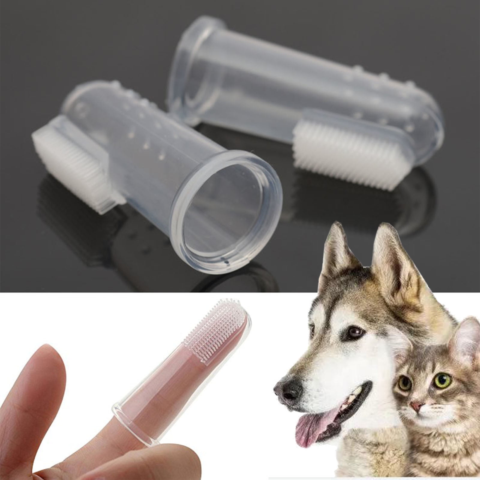 Teissuly Set Of Dog Toothbrush Kit With Box Pet Finger Toothbrush For ...