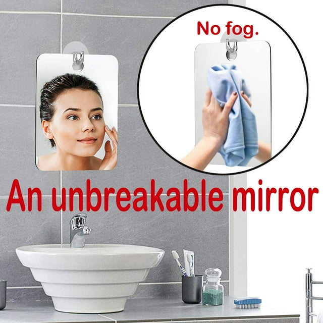 Teissuly Shatterproof shower mirror fogless for shaving mirror, Small ...