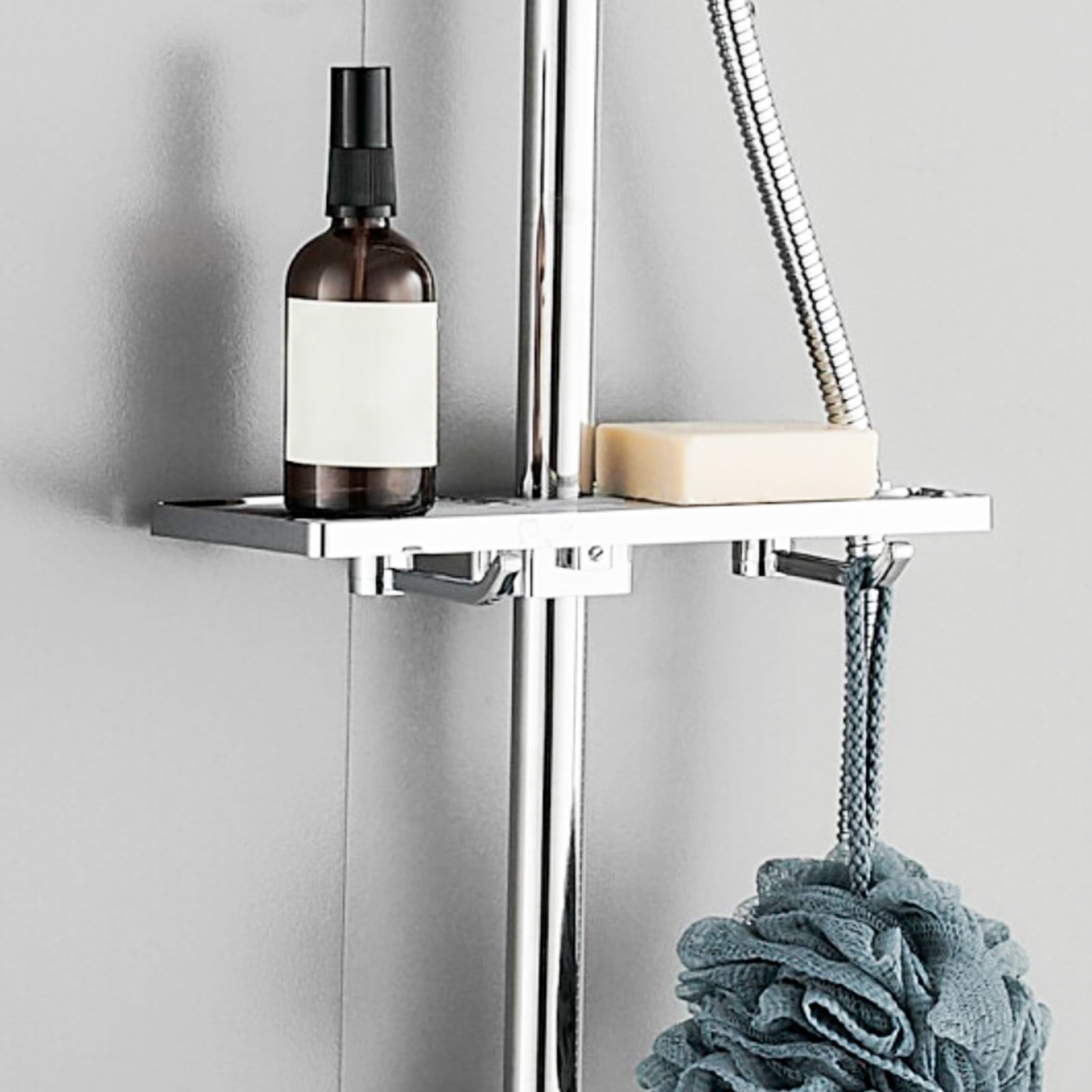 Teissuly Shower Rack Punch-free Shower Caddy Shelves Slide Bar For ...