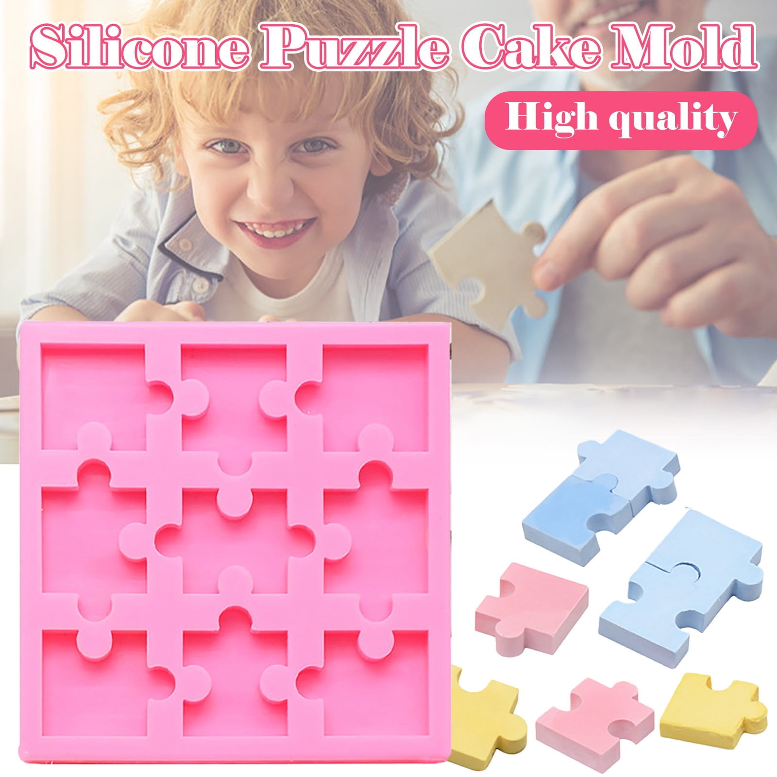 Teissuly Silicone Molds DIY Puzzle Shape Cake Chocolate Soap Crystal ...