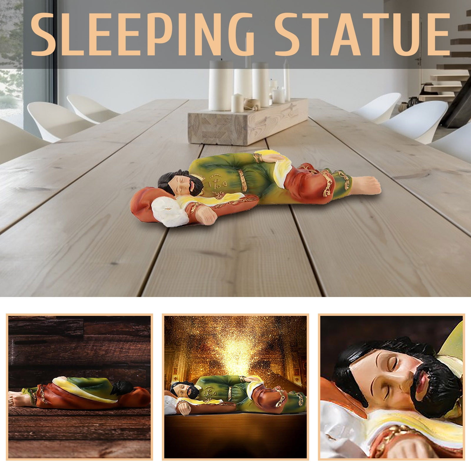 Teissuly Sleeping Statue Saint Religious Resin Statues Figurine ...