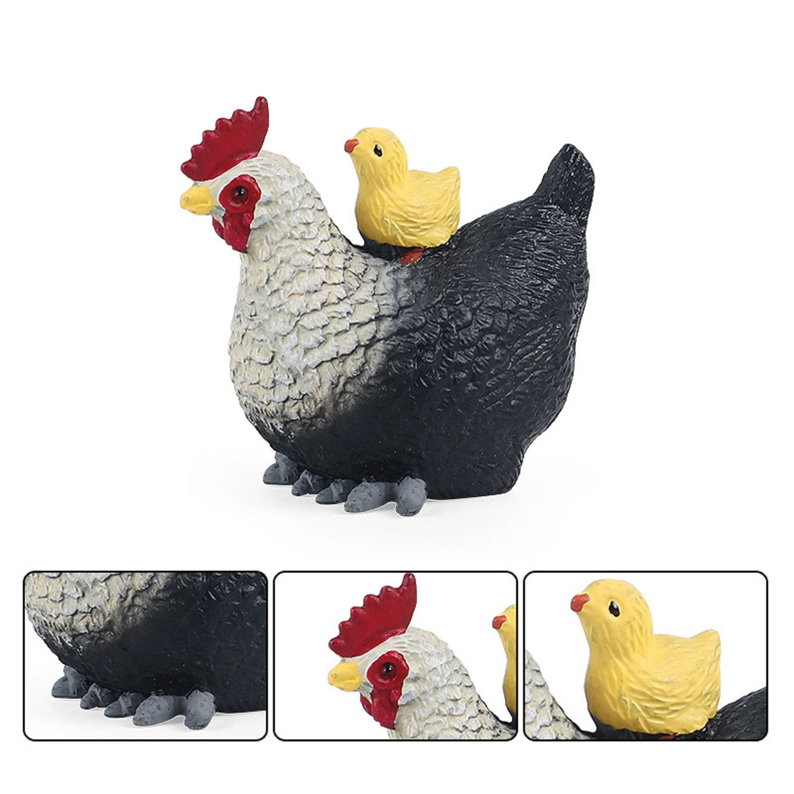 Teissuly Soft Glue Cute Simulation Poultry Rooster And Hen Model Home ...