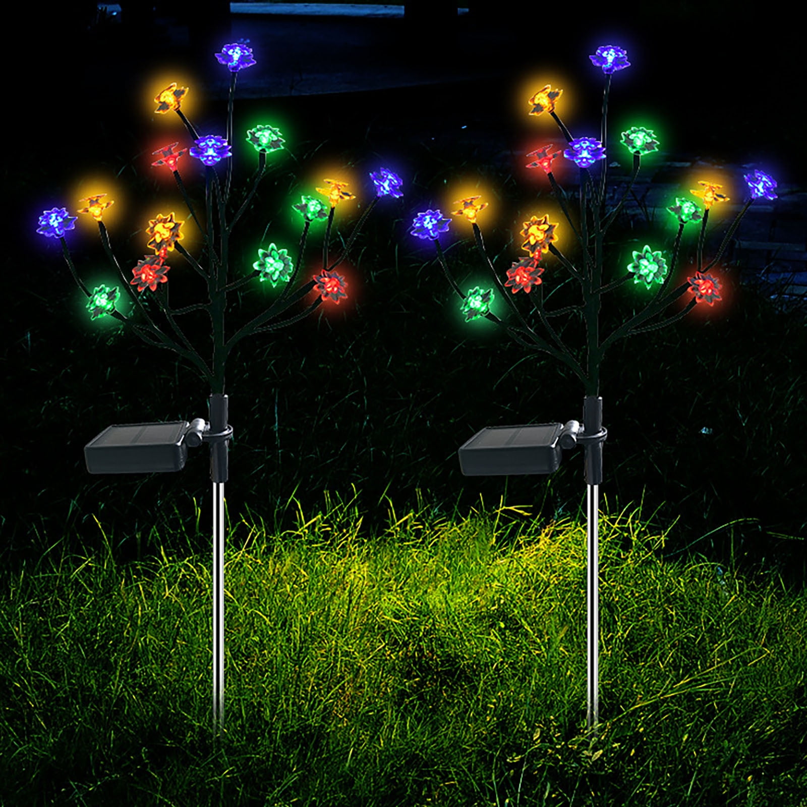 Teissuly Solar Garden Lights,16 LED Bulbs,Decorative Solar Garden ...