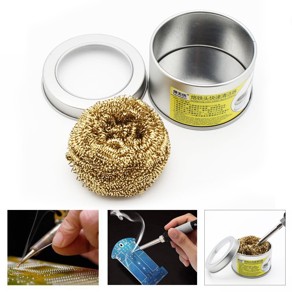 Teissuly Soldering Iron Tip Cleaner With Brass Wire Sponge No Water ...