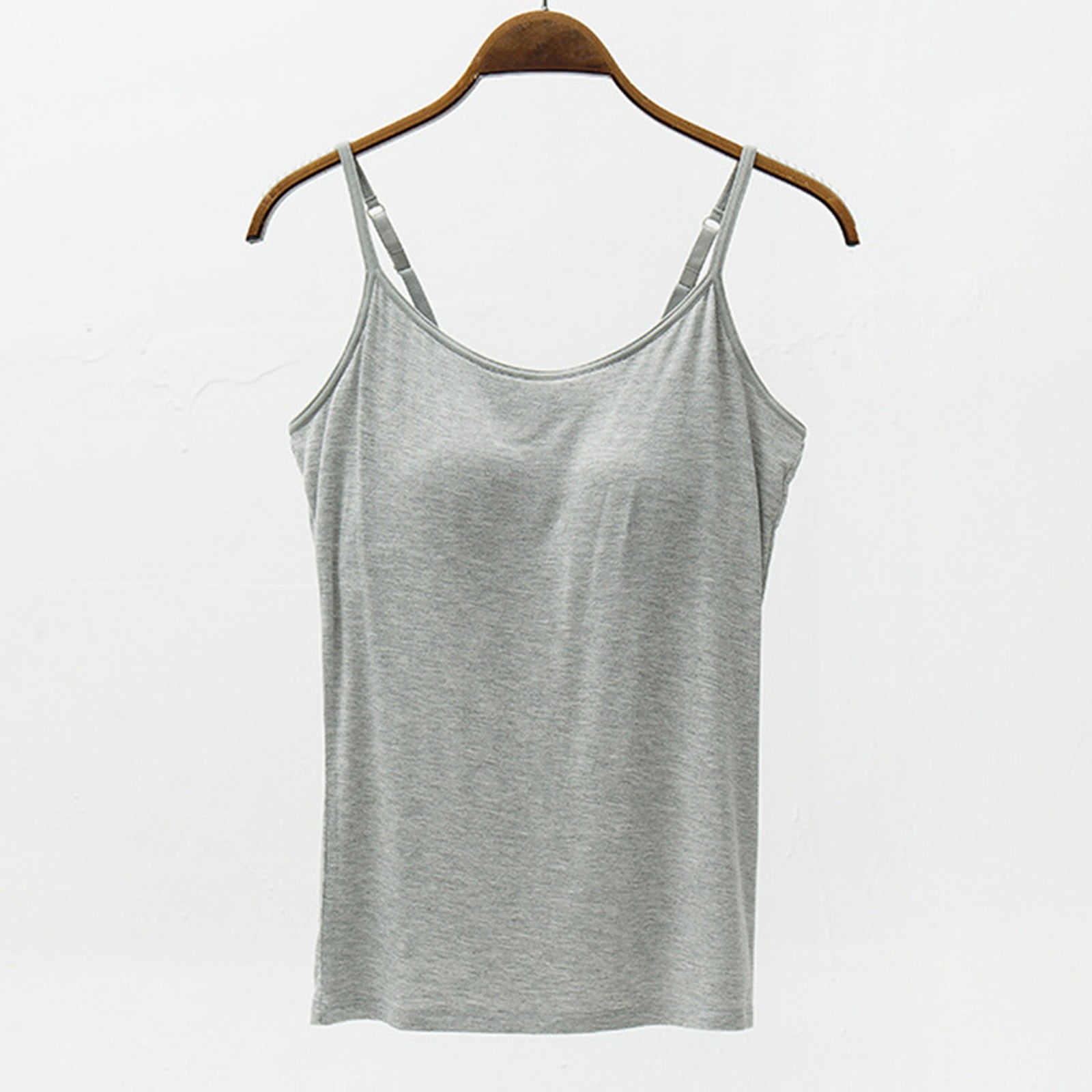 Teissuly Solid Color Camisole For Women With Chest Pads And Cups That ...