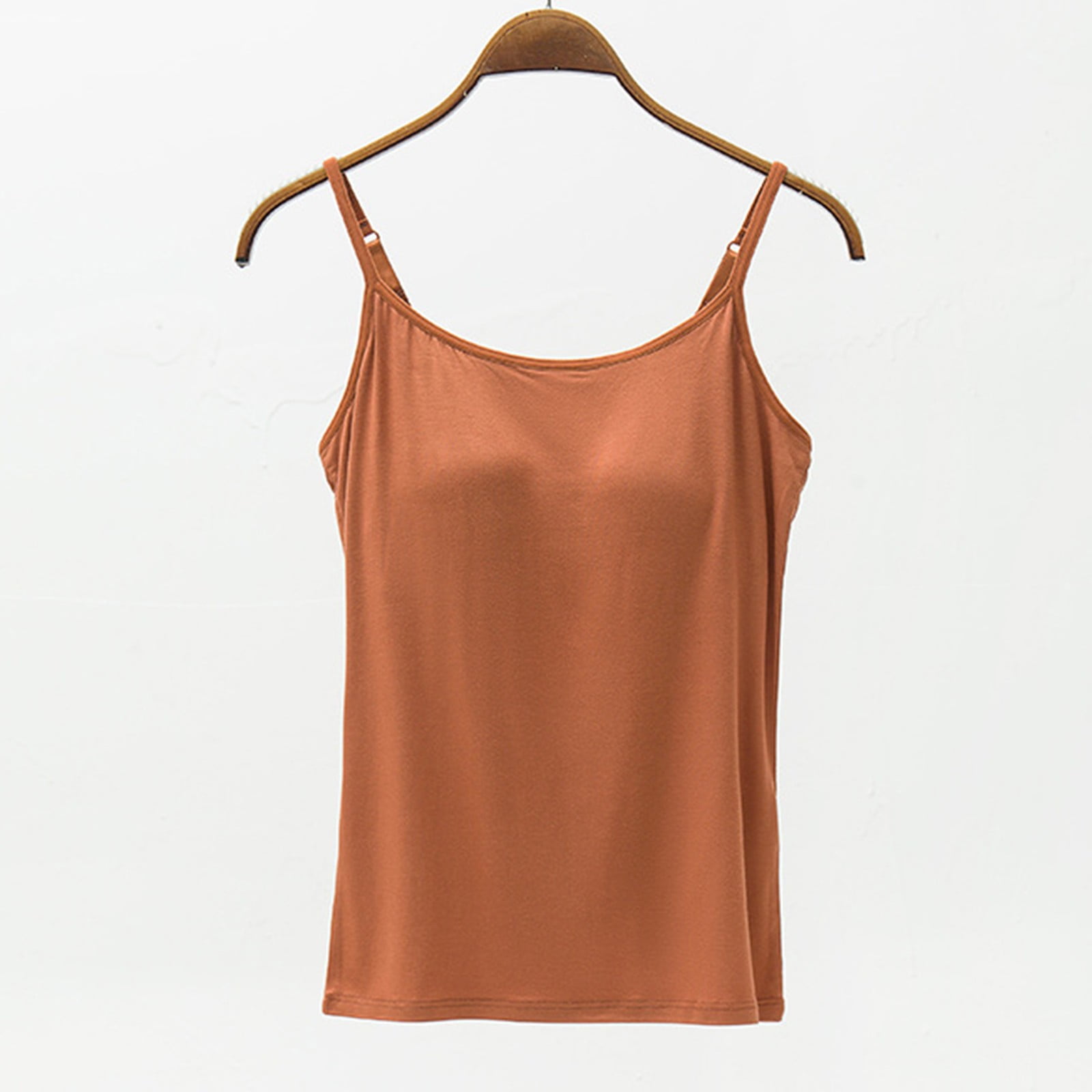 Teissuly Solid Color Camisole For Women With Chest Pads And Cups That ...