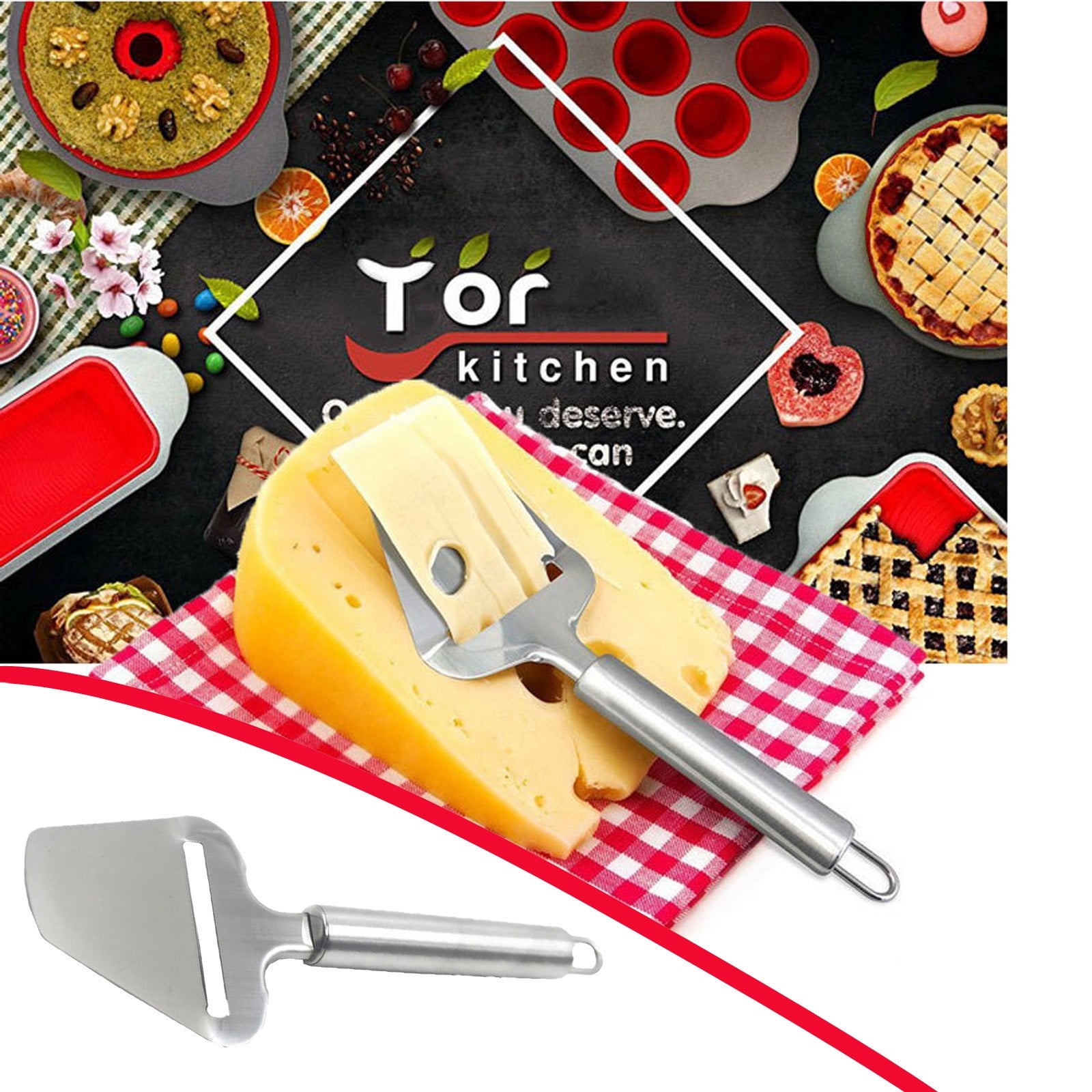 Teissuly Stainless Steel Cheese Spatula Cheese Spatula Cheese Planer ...