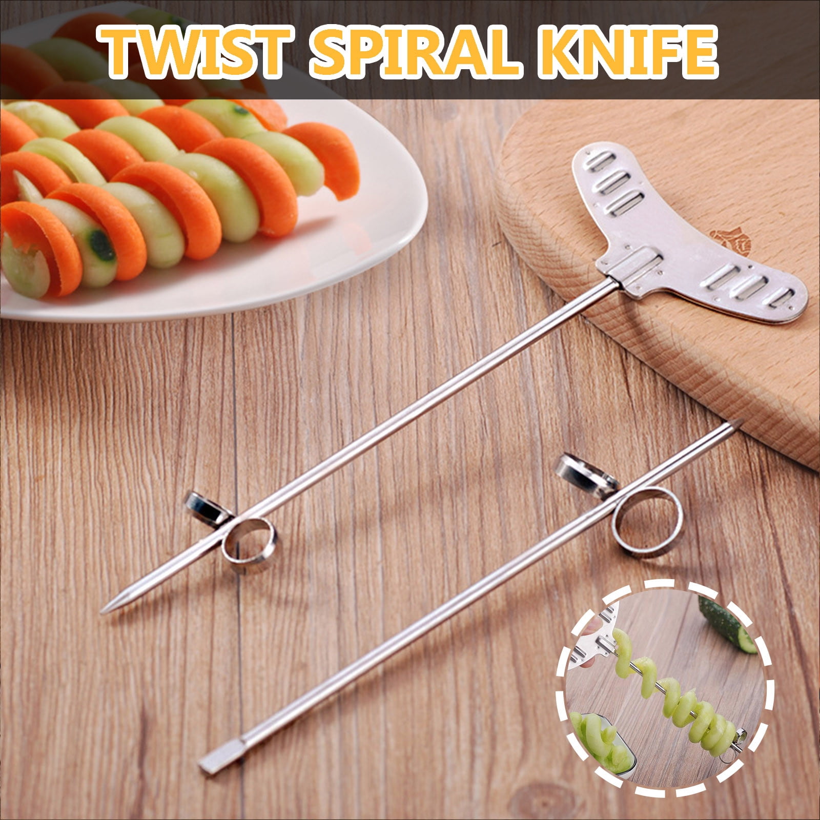 Teissuly Stainless Steel Coiler Knife Cucumber Coiler Tool - Walmart.com