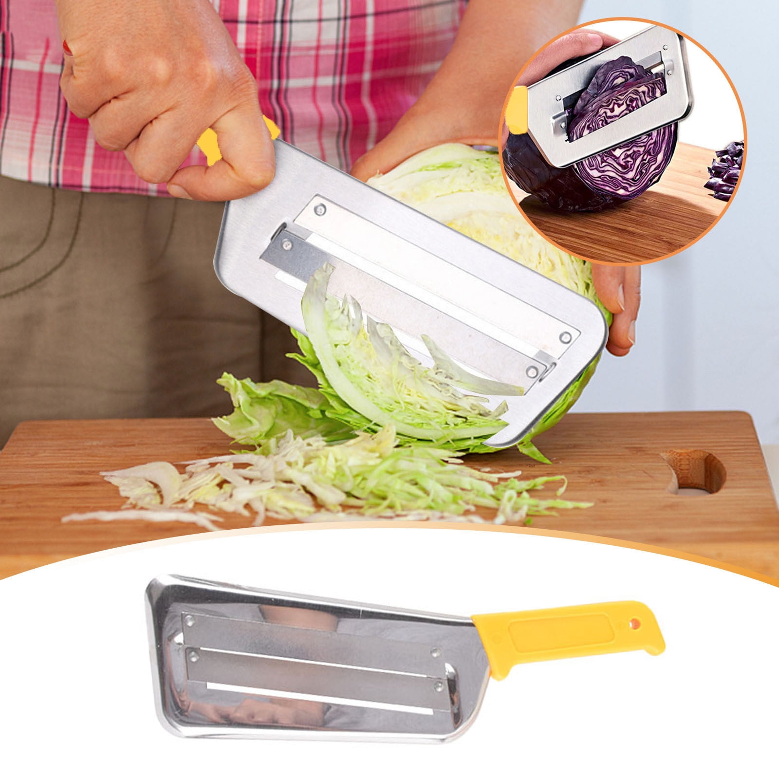 Teissuly Stainless Steel Double Blade Vegetable Slicing Knife Powerful ...