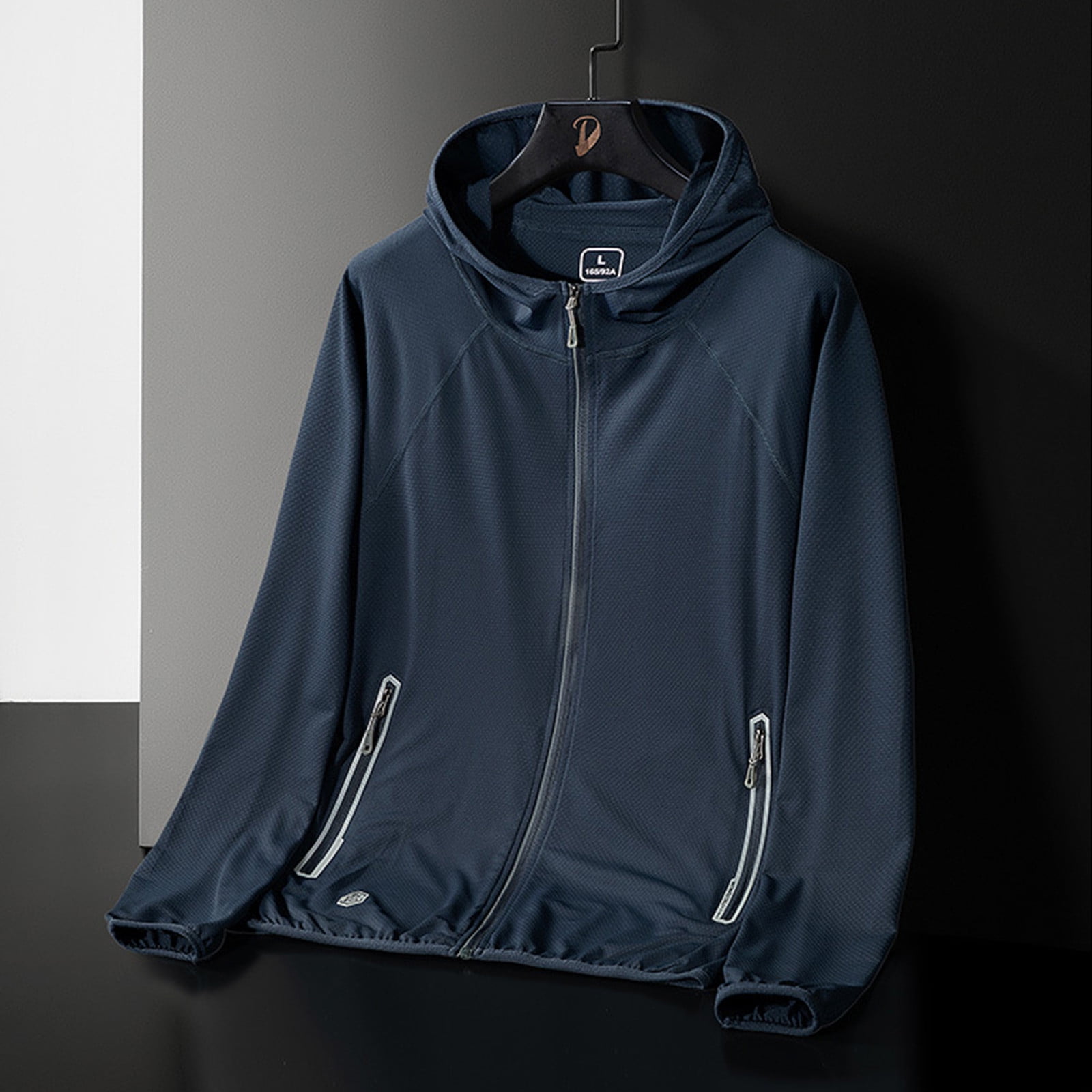 Teissuly Summer Solid Color Sunscreen Jacket With Hooded Protective ...