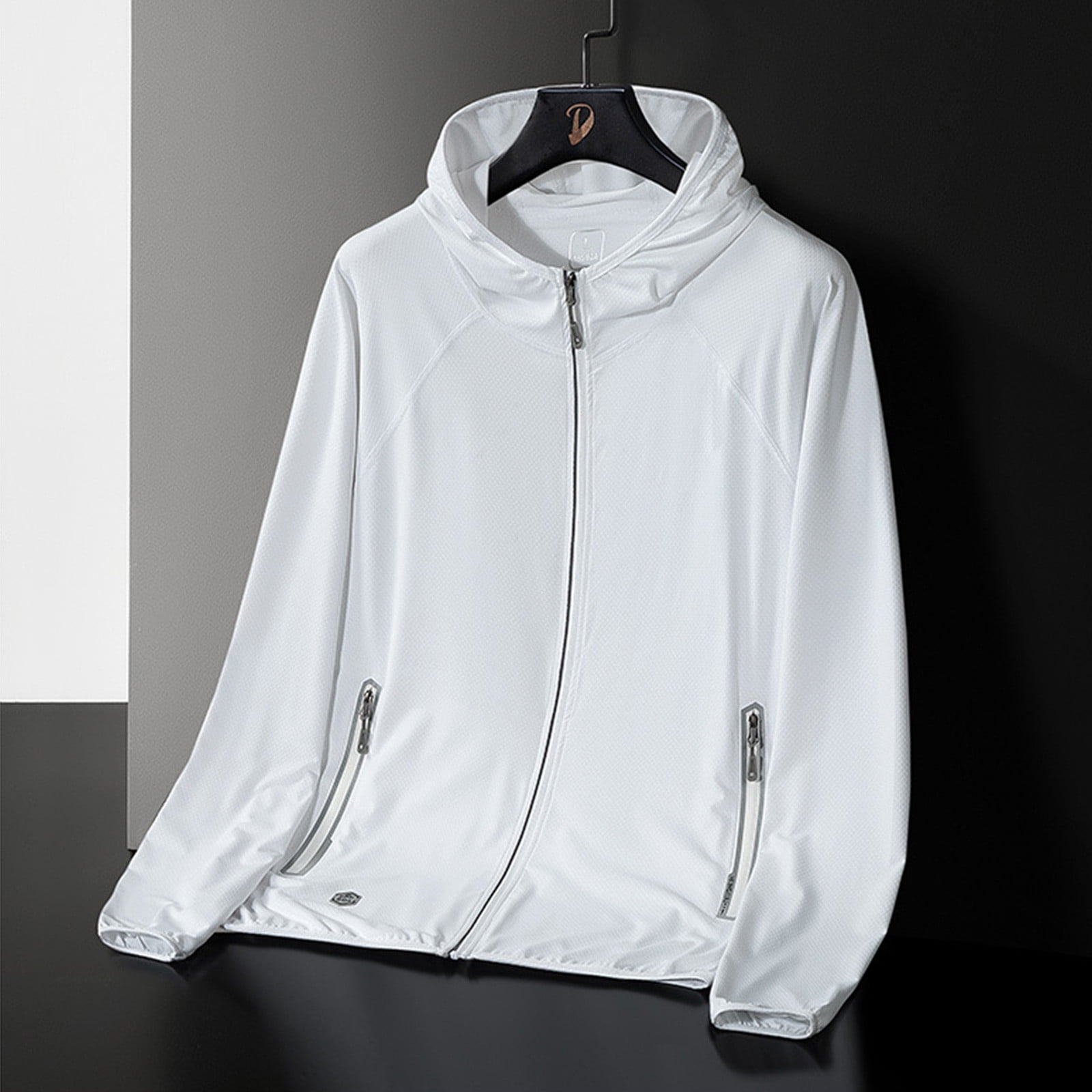 Teissuly Summer Solid Color Sunscreen Jacket With Hooded Protective ...