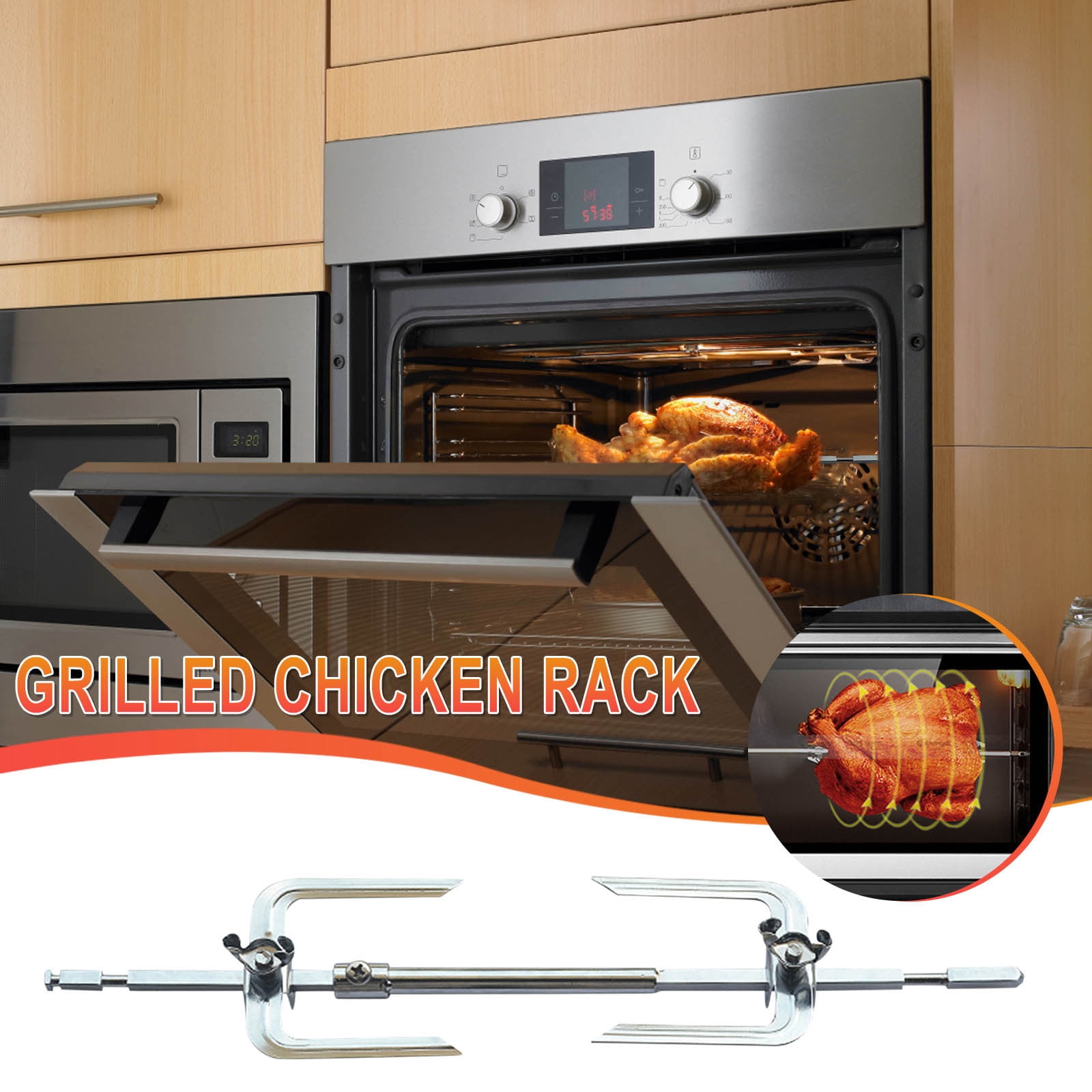 Teissuly Telescopic Stick Skewer Spin Roasting-Fork Electric BBQ ...