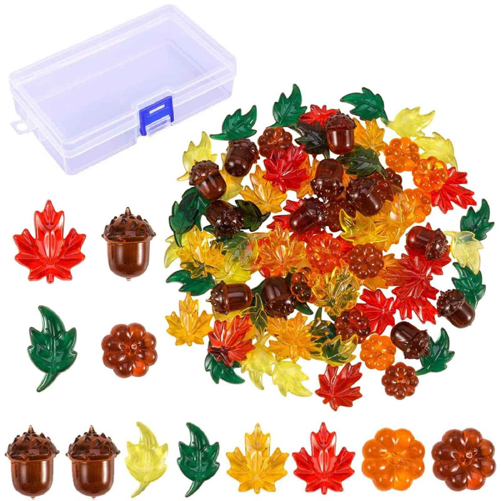 Teissuly Thanksgiving And Halloween Decorations Plastic Pumpkin Maple ...