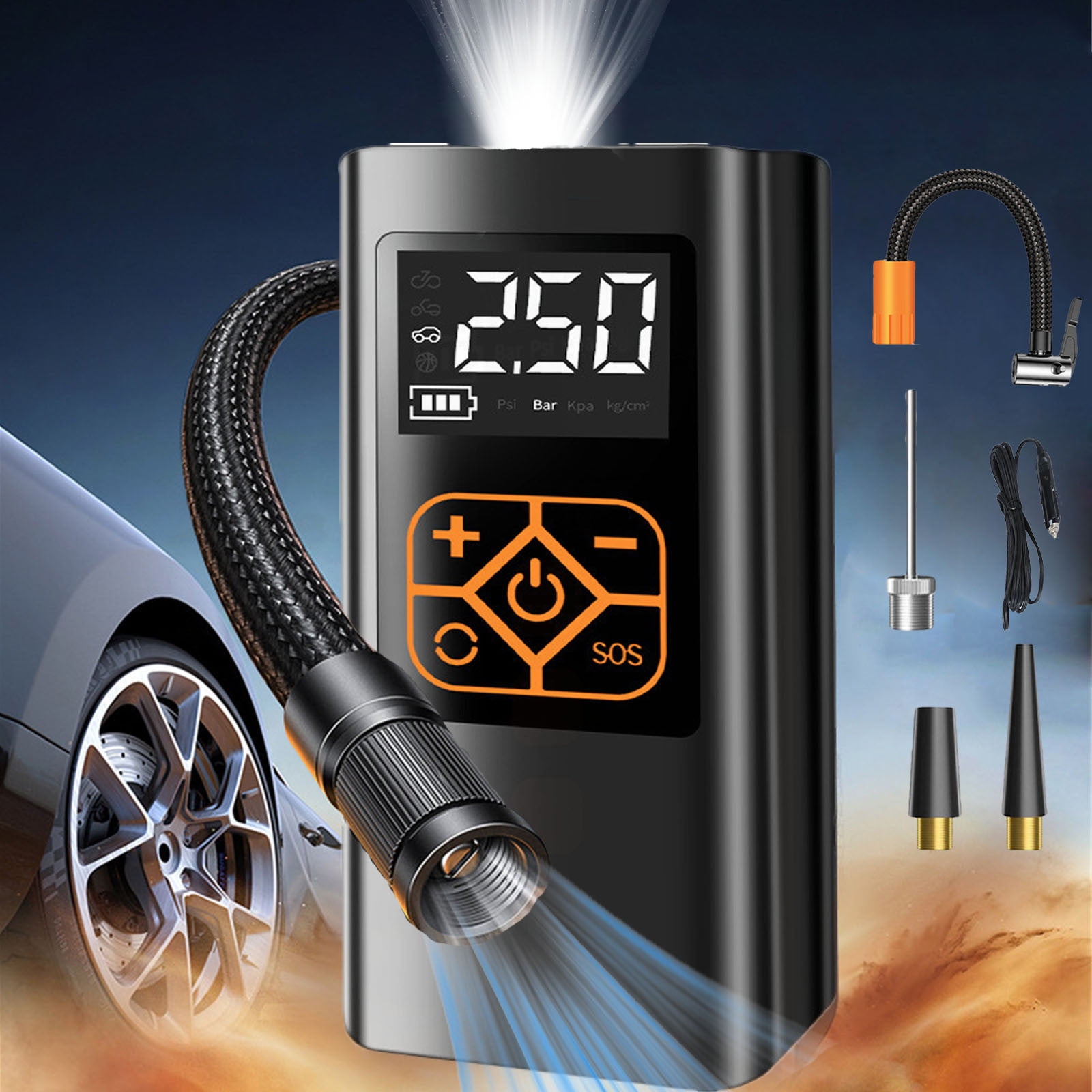 Teissuly Tire Inflator Automatic Pump For Car Tires Electric Tire Pump ...