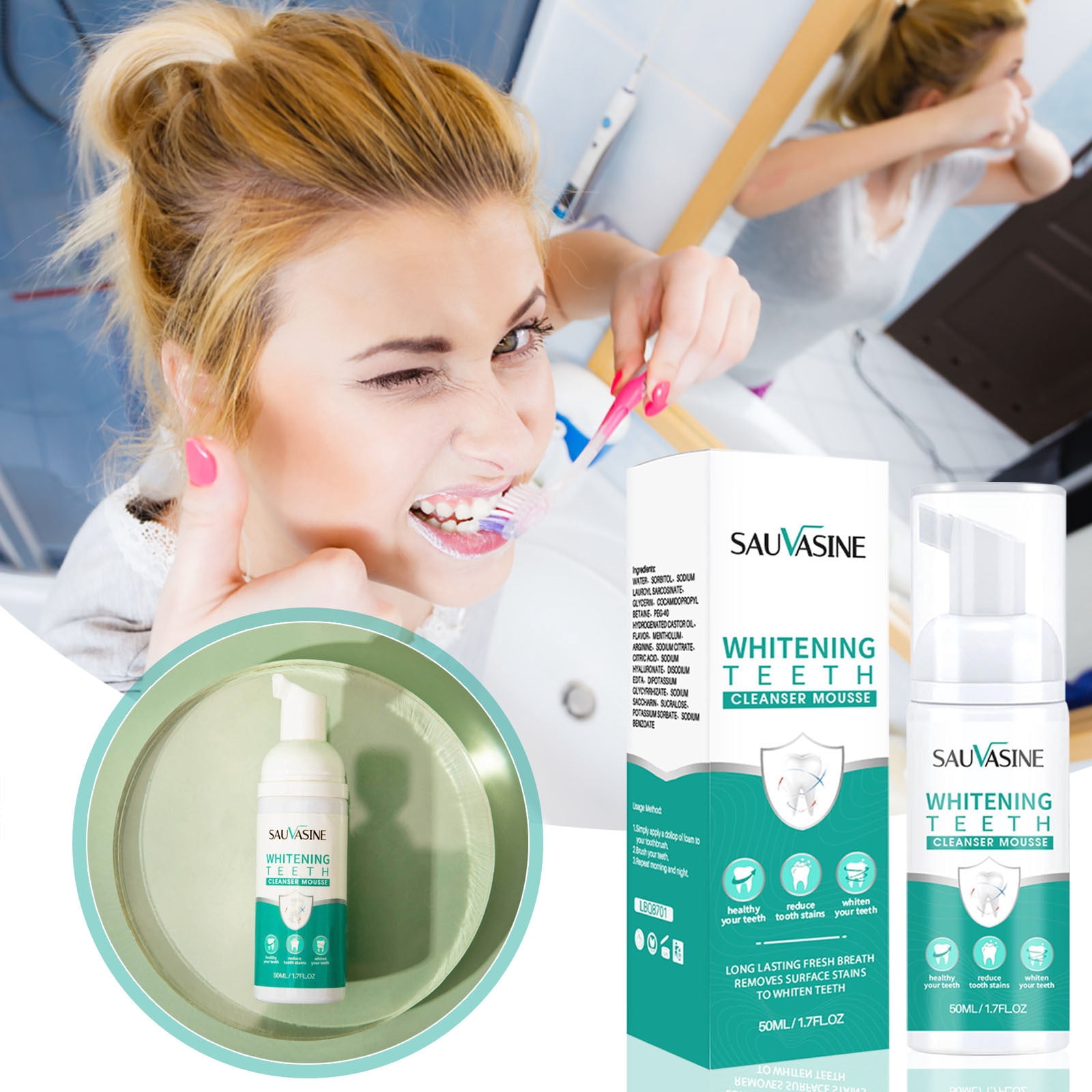 Teissuly Tooth Cleaning Foam Cleaning Care Fresh Oral Cleaning Care ...