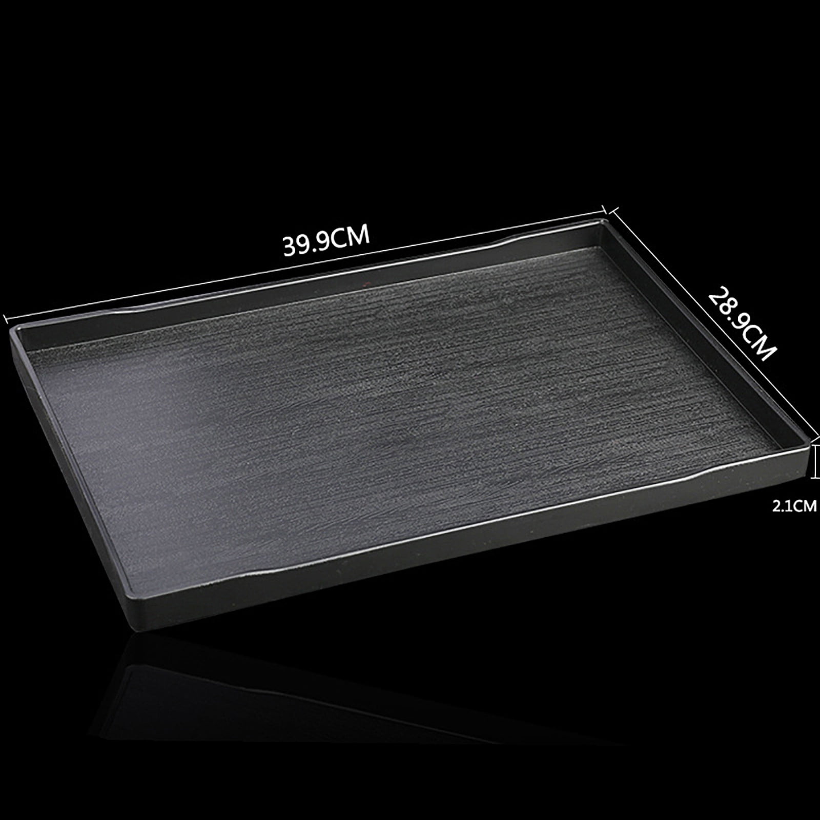 Teissuly Tray Rectangular Water Cup Tea Tray Black Antislip Plastic ...