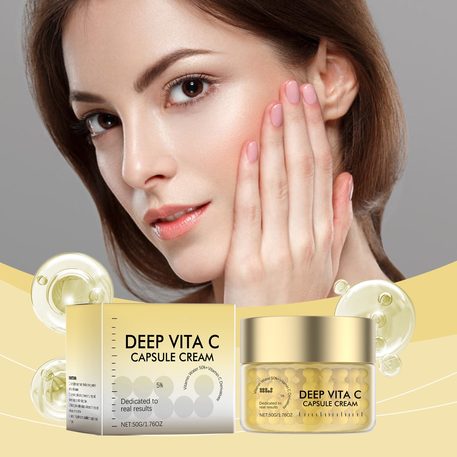 Teissuly Vitamin C Golden Capsule Face Moisturizer Liposome Capsules ...