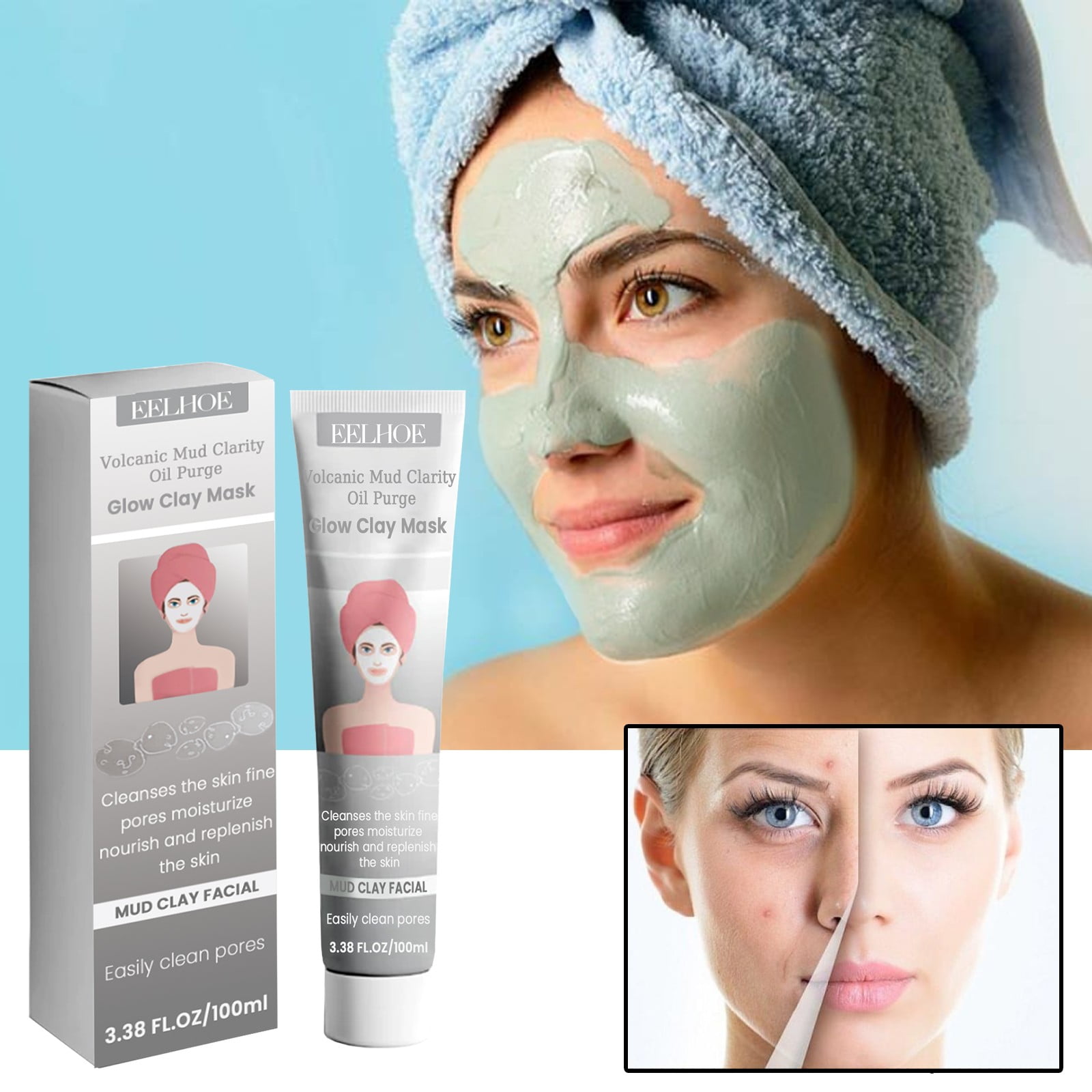 Teissuly Volcano Mud Shower Whitening Mud Oil Control Deep Cleaning ...