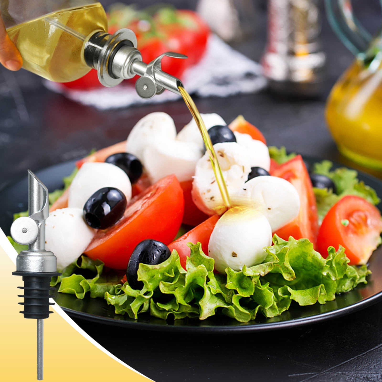 Teissuly Weighted Stainless Steel Pourers, Auto Flip Olive Oil ...