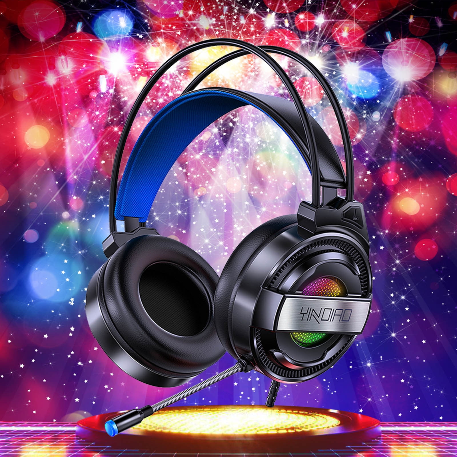 Teissuly Wired Gaming Headphones with Microphone for PC Noise Canceling ...