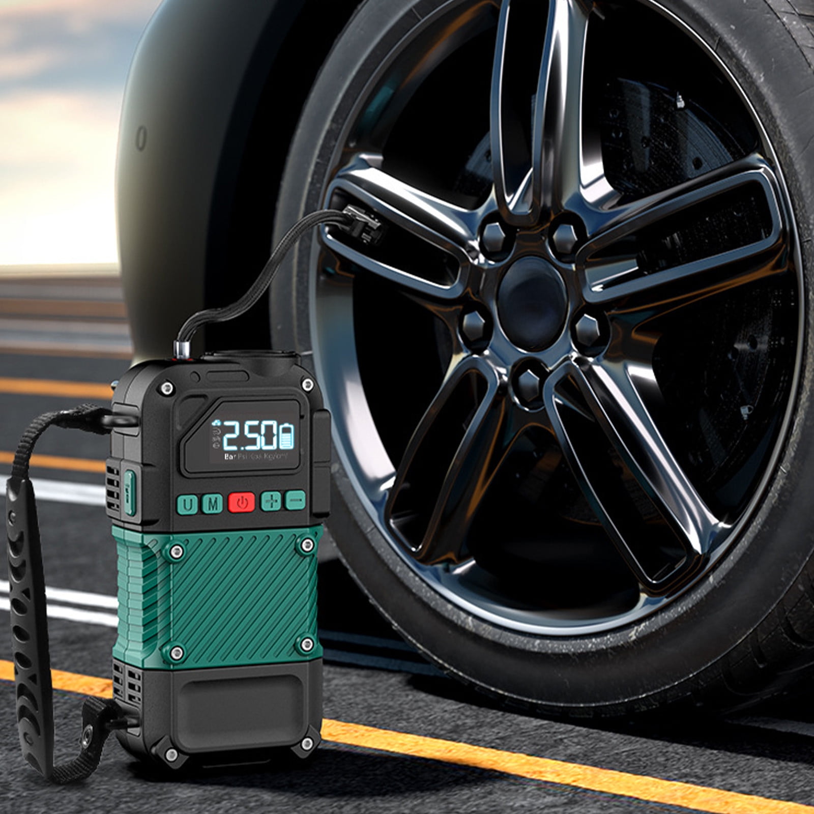 Teissuly Wireless Tire Inflator Car Tyre Inflator Car Tire Pump ...