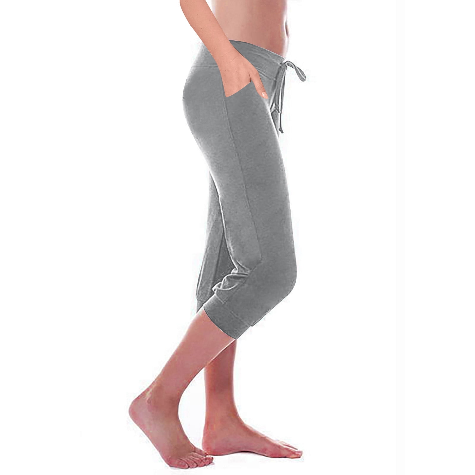 Teissuly Women Workout Out Leggings Stretch Waist Button Pocket Yoga ...