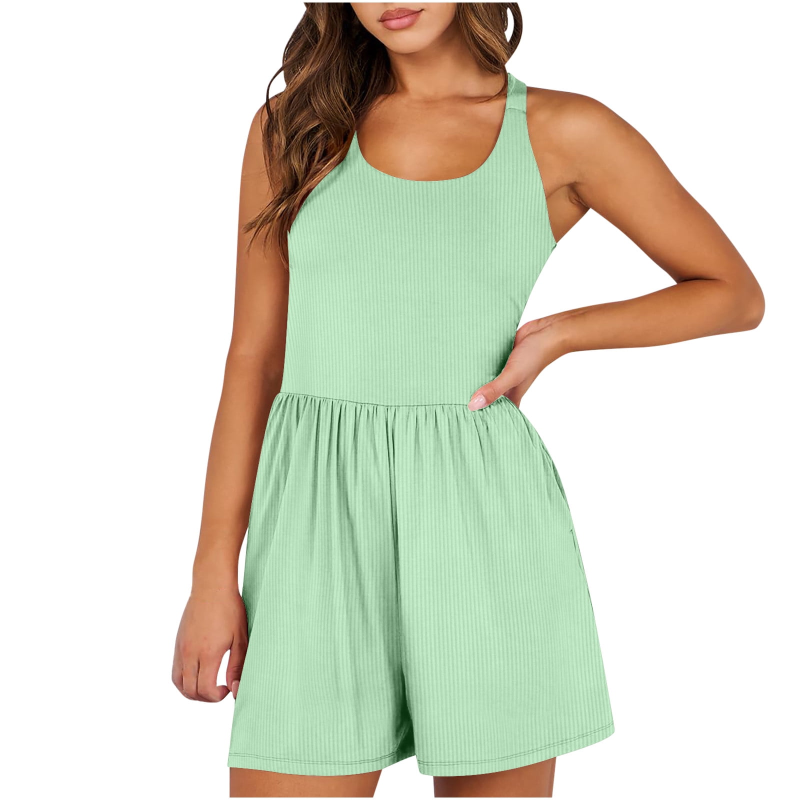 Teissuly Womens Running Onesie Workout Rompers Outfits Exercise ...