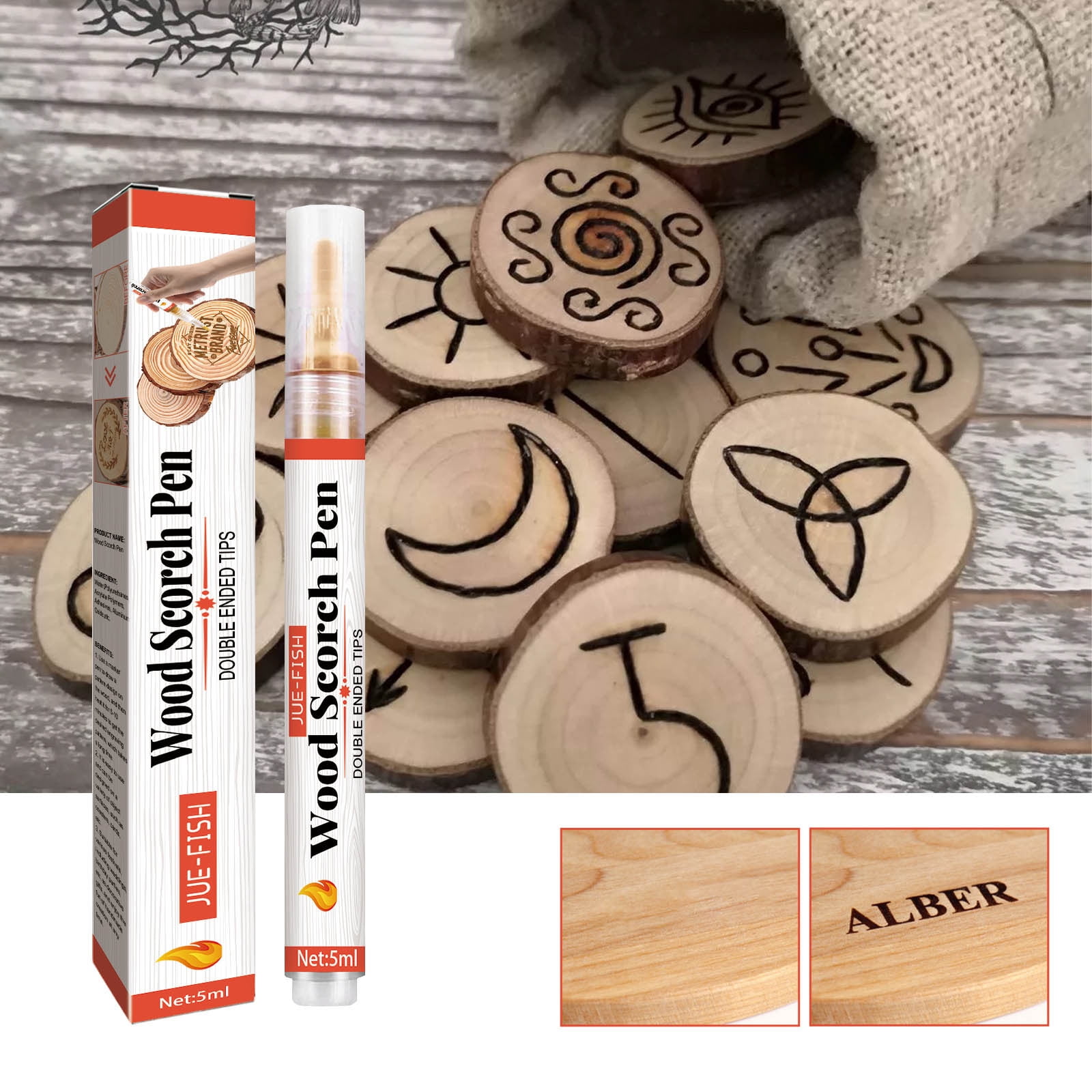 Teissuly Wood Burning Pen, 1PCS Scorch Pen Marker for DIY Wood Painting ...