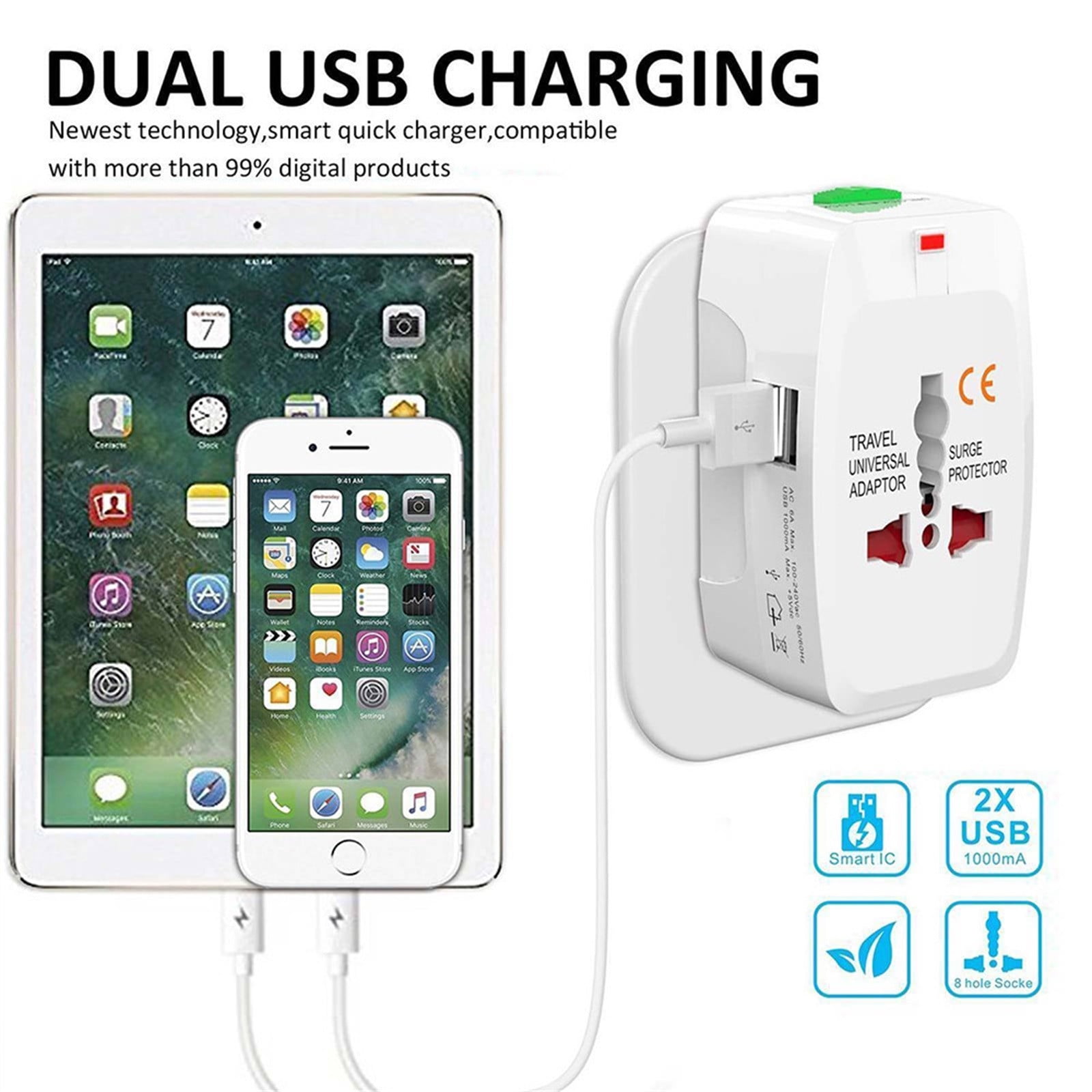 Teissuly World Universal Travel Adapter, USB Converter, Wall Plug ...