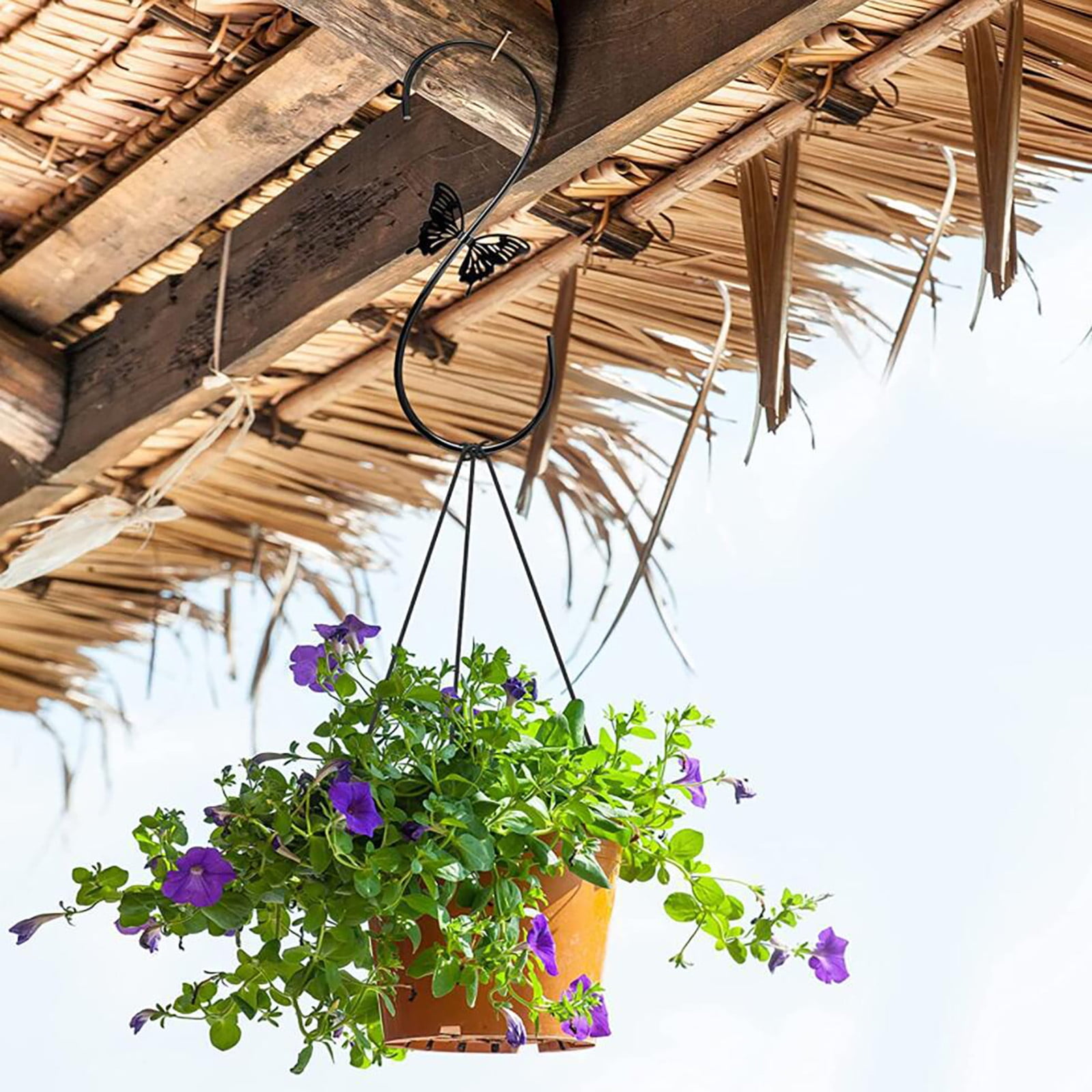 Teissuly Wrought Iron Hook Hummingbird Feeding Hook Flower Pot Hook ...